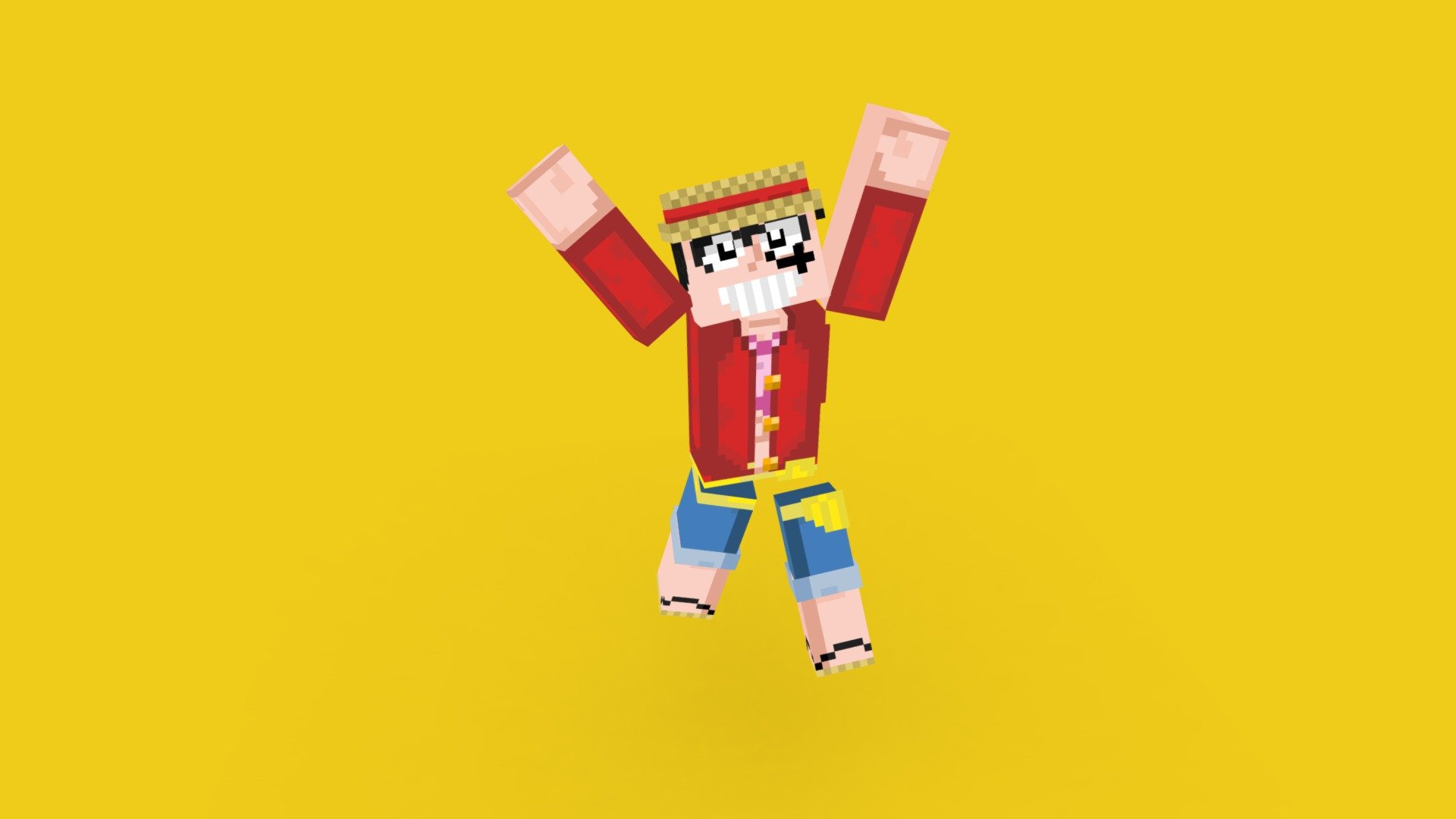Minecraft Luffy - Download Free 3D model by ᗰOᑎKEY ᗪ. ᒪᑌᖴᖴY ...