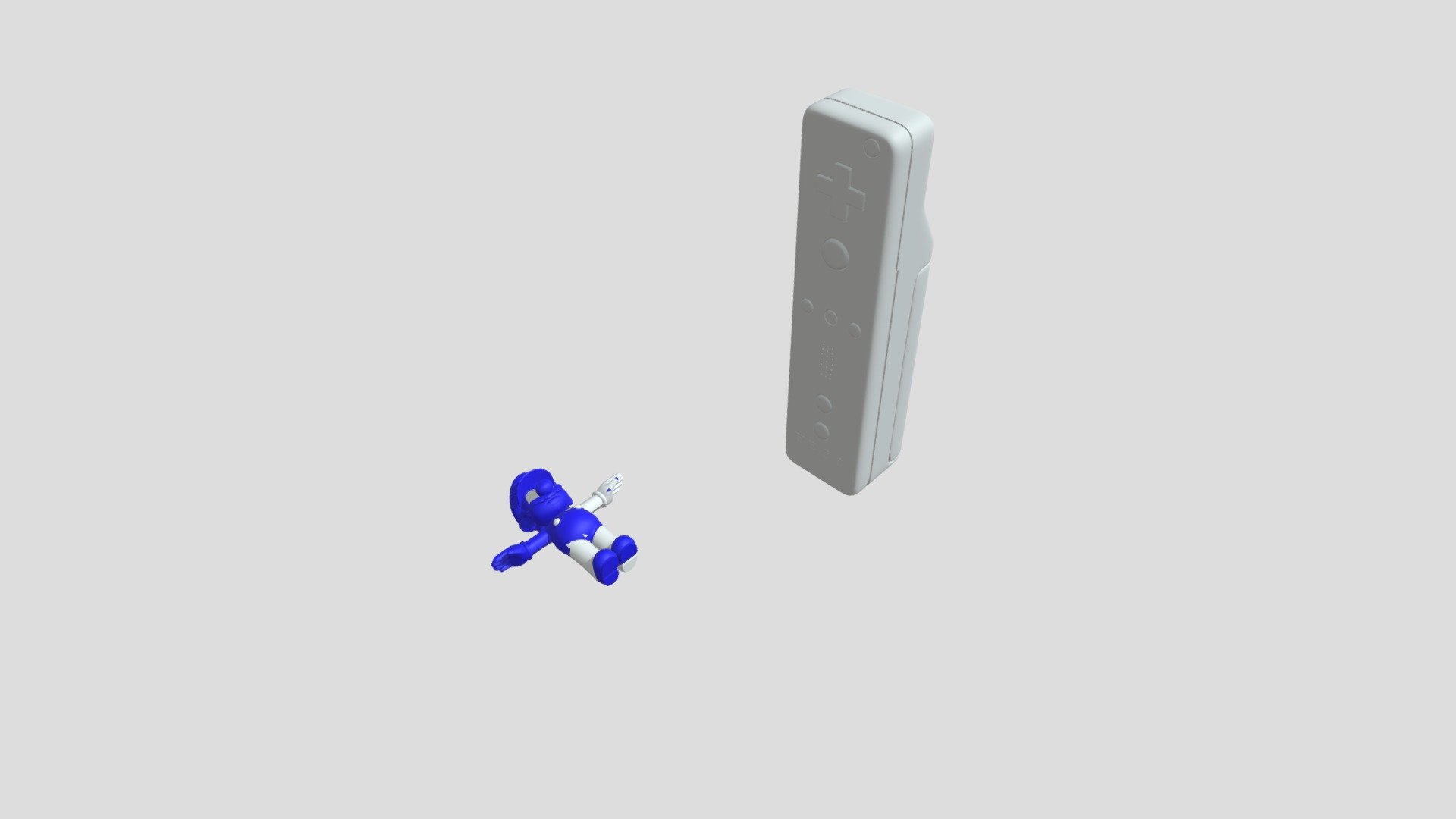 Blue Mario And The Giant Wii Remote - Download Free 3D model by ...