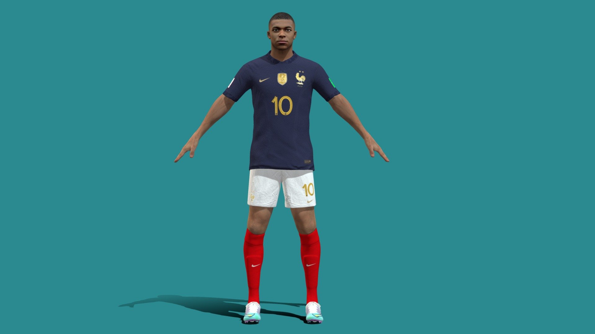 3D Rigged Kylian Mbappe France Worldcup 2022 - 3D model by 3D ...