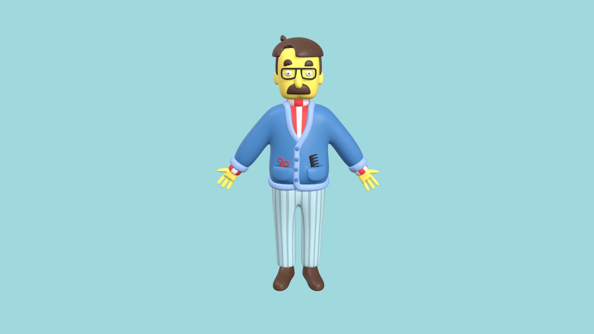 barber charecter design - 3D model by onurparlak [a2fe7fd] - Sketchfab