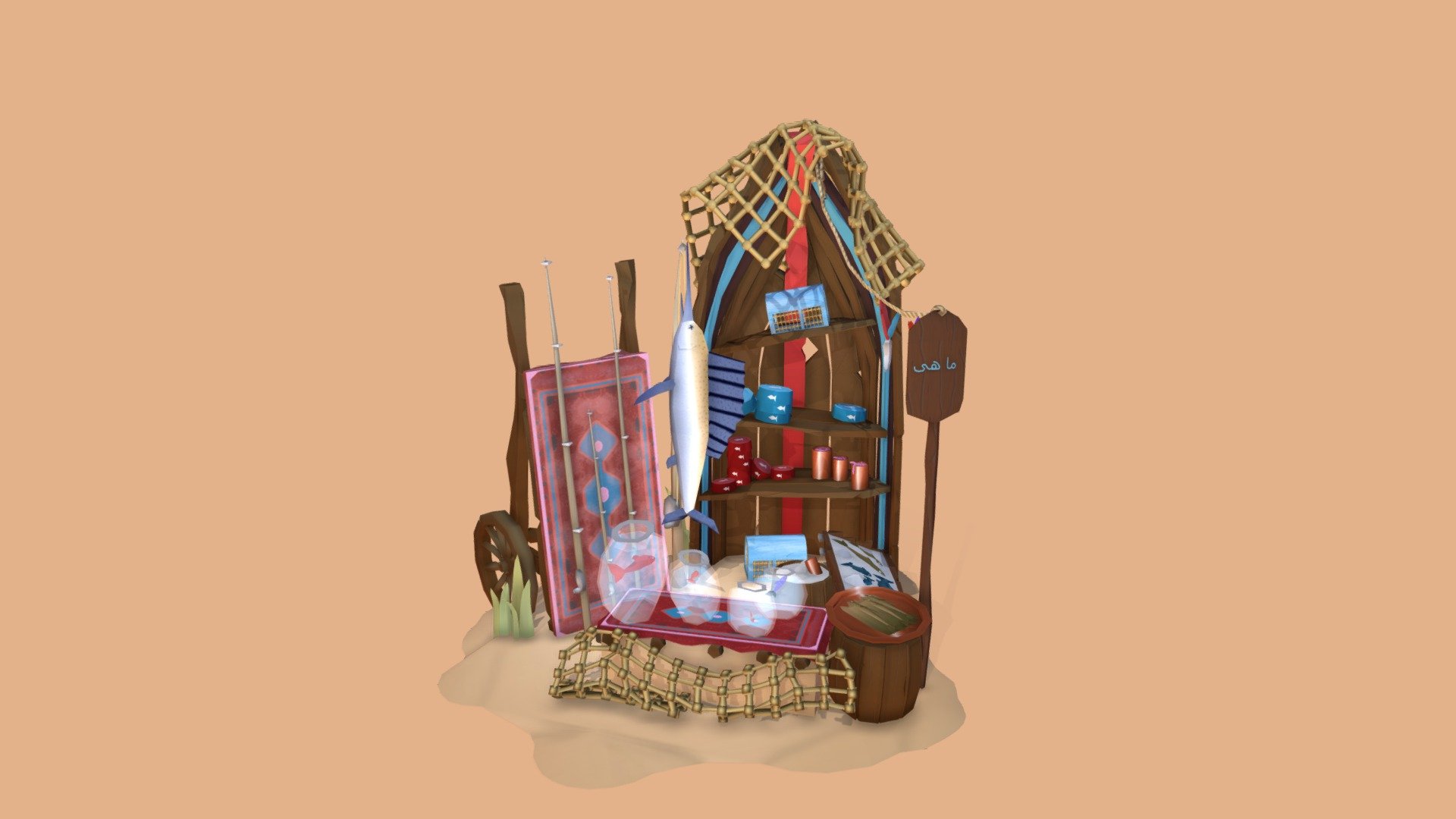 GameArt1 Final - 1001 nights - Fishmonger - 3D model by jasperbaekens ...
