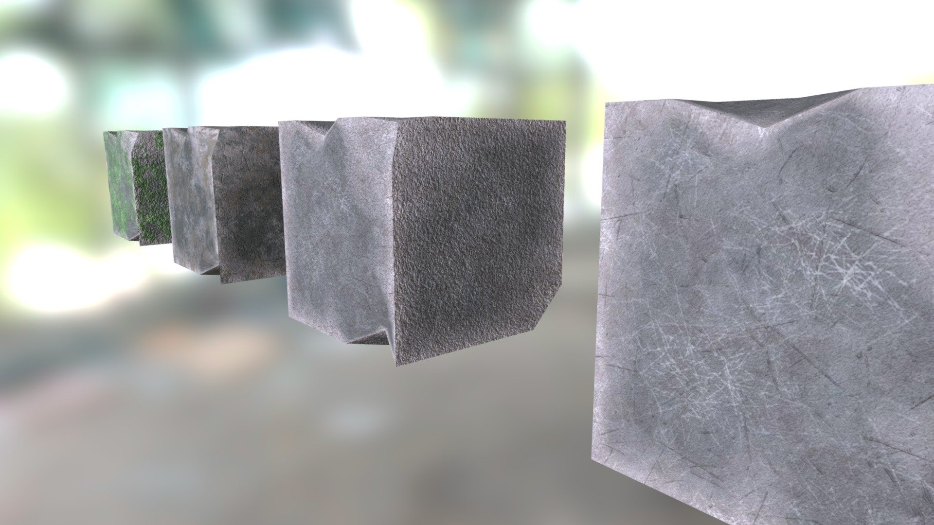 [Low-Poly] Simple Damaged Rock Slab Collection - Download Free 3D model ...