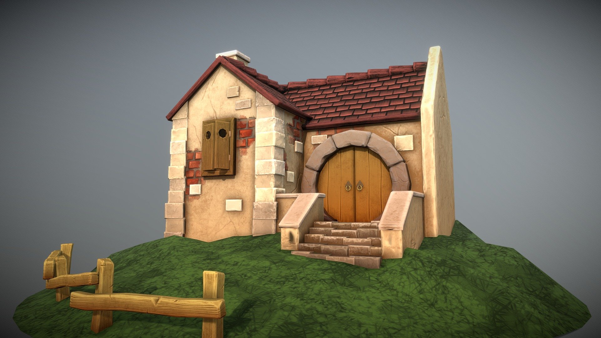 Stylized House 3D PBR - 3D model by Maxine (@maks_) [a30dbd4] - Sketchfab