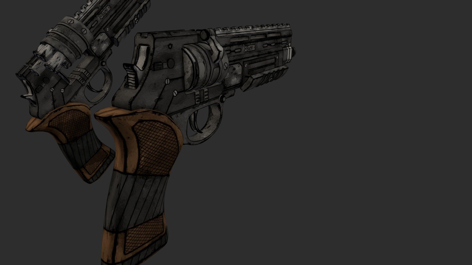 Borderlands style Mateba revolvers - 3D model by TTC_Dev [a31a42a ...