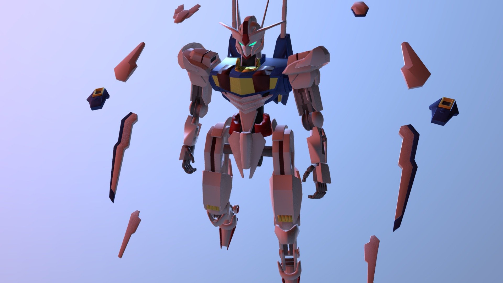 gundam aerial - 3D model by weii.03 [a32b41a] - Sketchfab