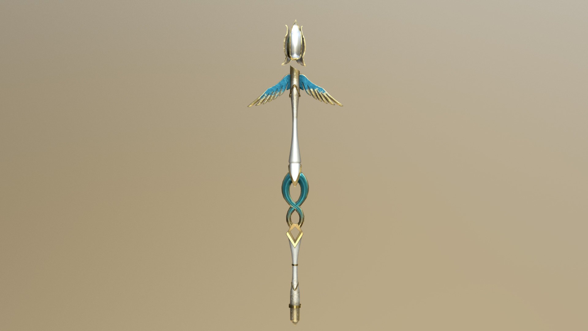 Winged staff - 3D model by Ireyon [a32c6a8] - Sketchfab