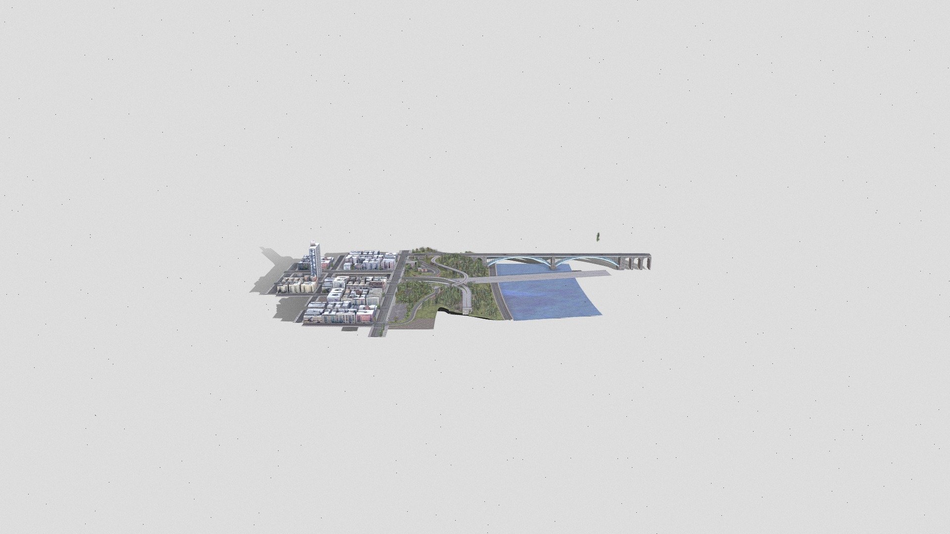 American- Small Medium Town with buildings. - Download Free 3D model by ...