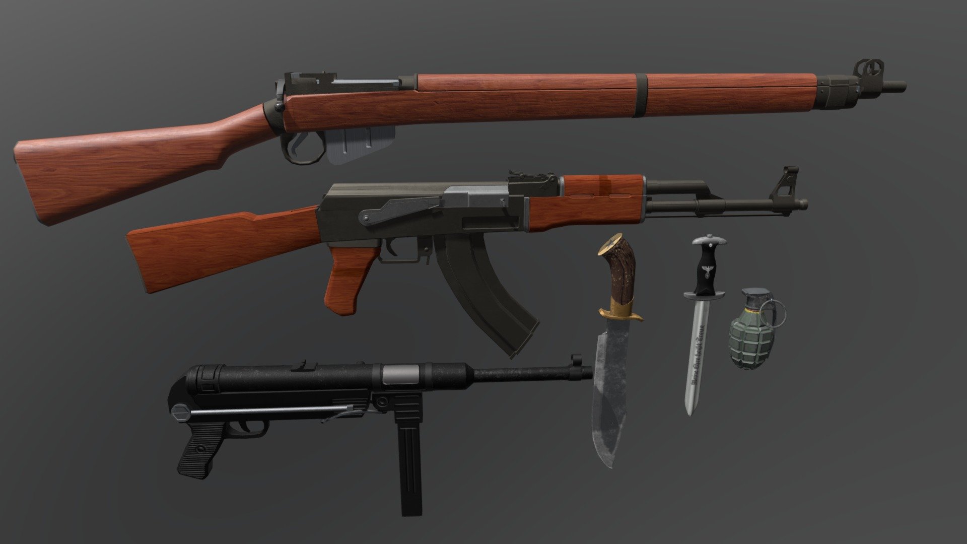 weapon pack - 3D model by 3Molonma [a33b92a] - Sketchfab