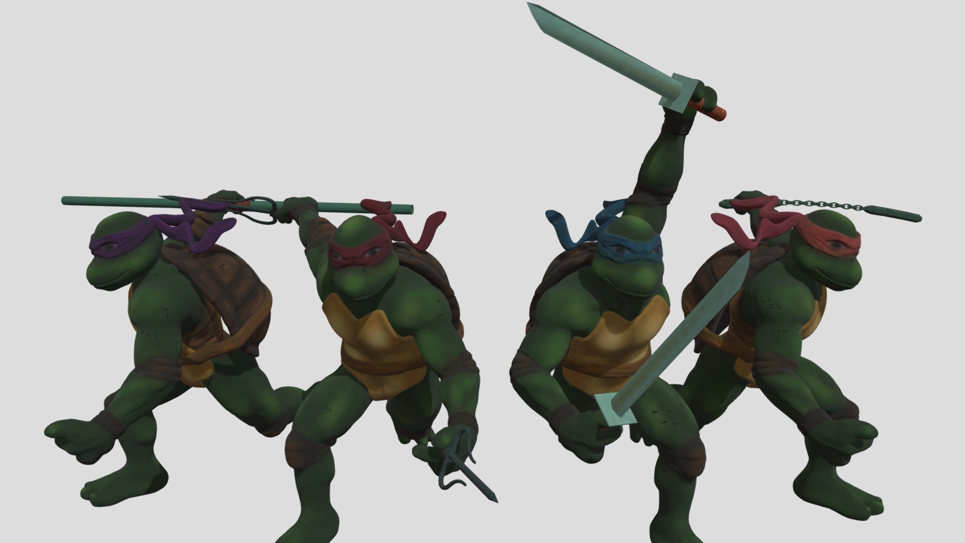 TMNT on action pose - 3D model by R7LEO27 (@souless27) [a34266b ...