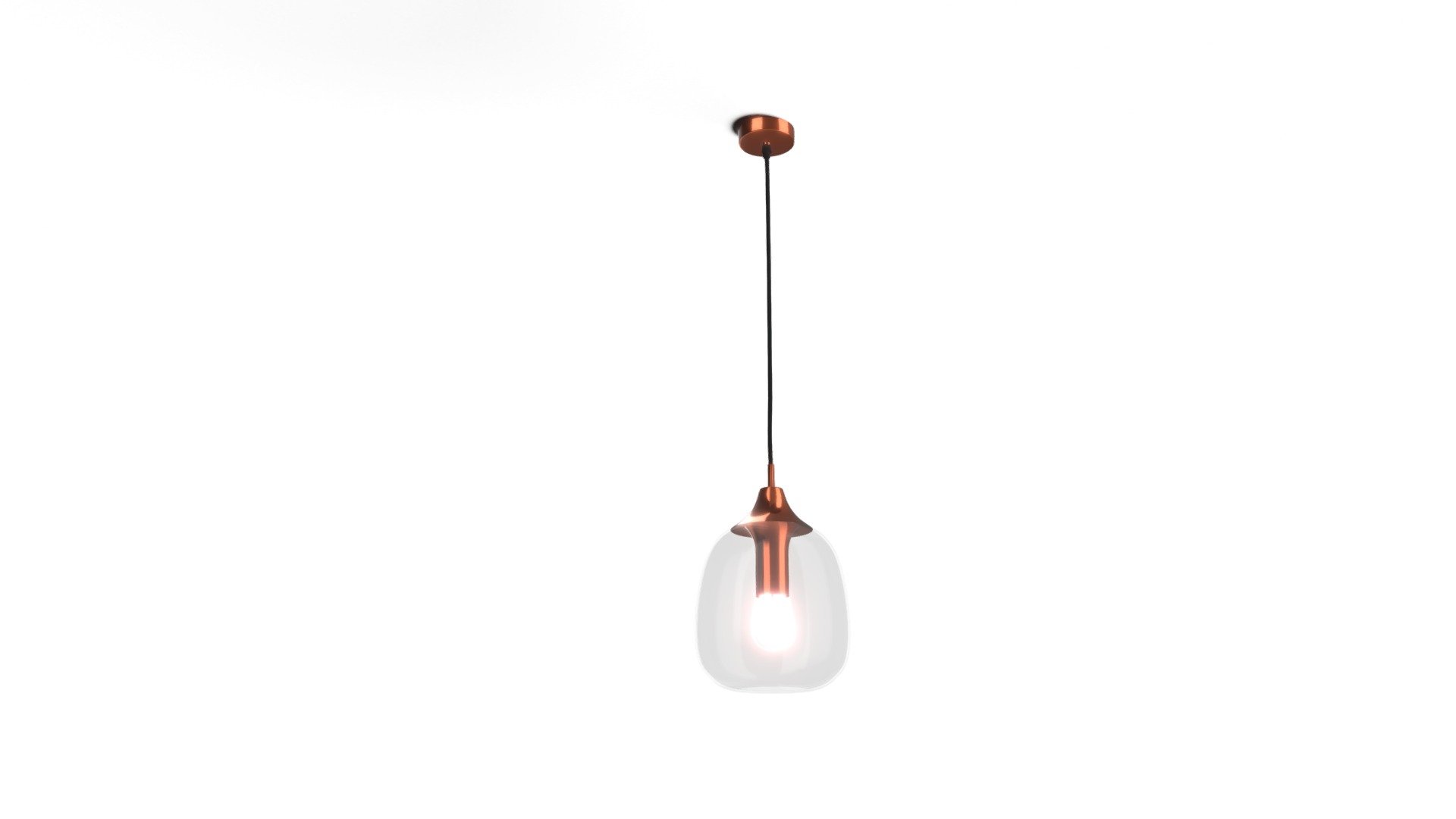 Temple Pendant Light And 002 Plumen Bulb, Copper - Download Free 3D ...