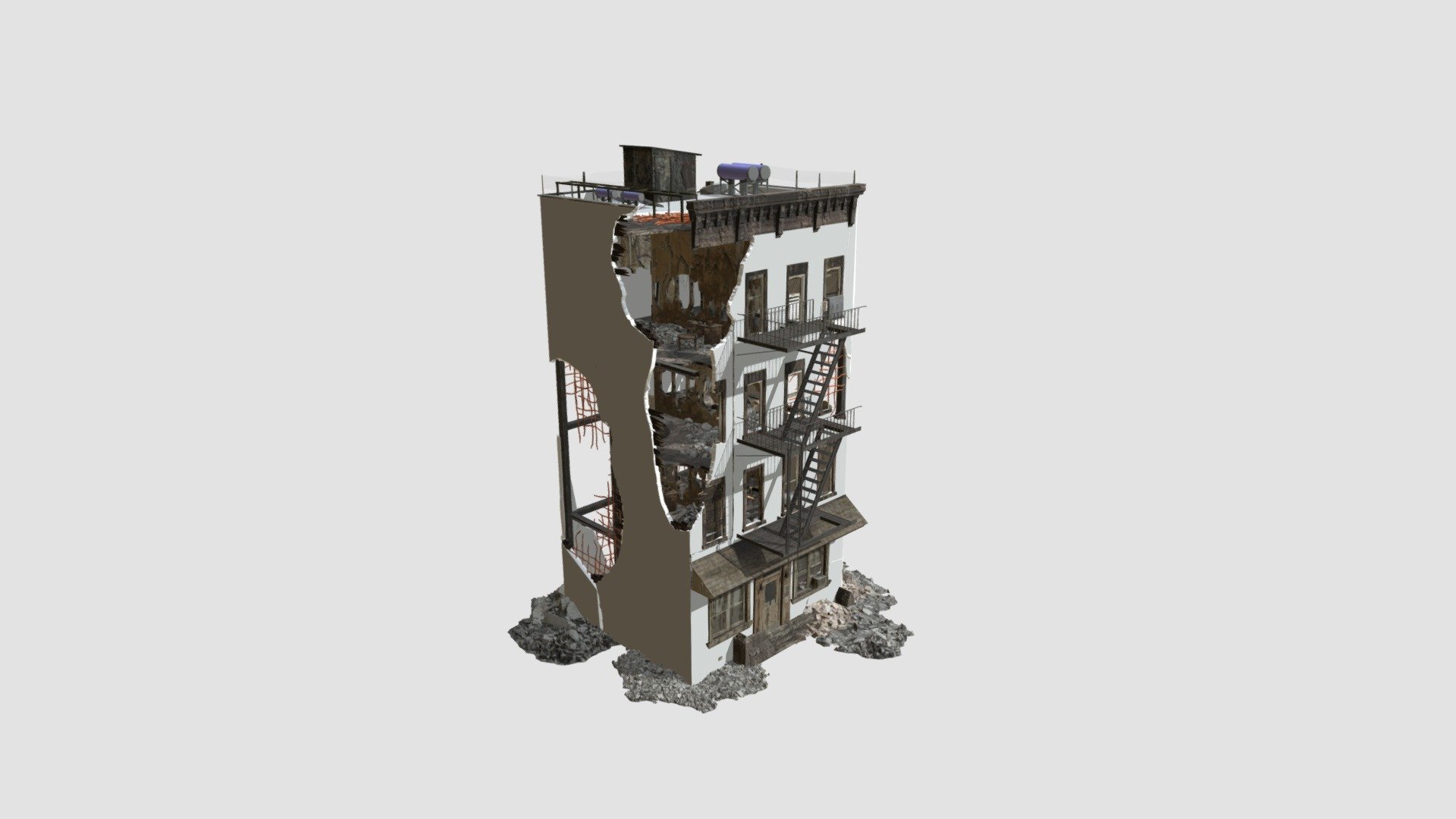destroyed building - Buy Royalty Free 3D model by Evermotion [a355752 ...