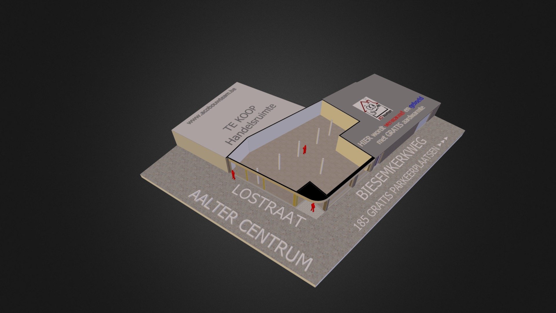 Aalter centrum handelsruimte te koop - 3D model by Phantomm ...