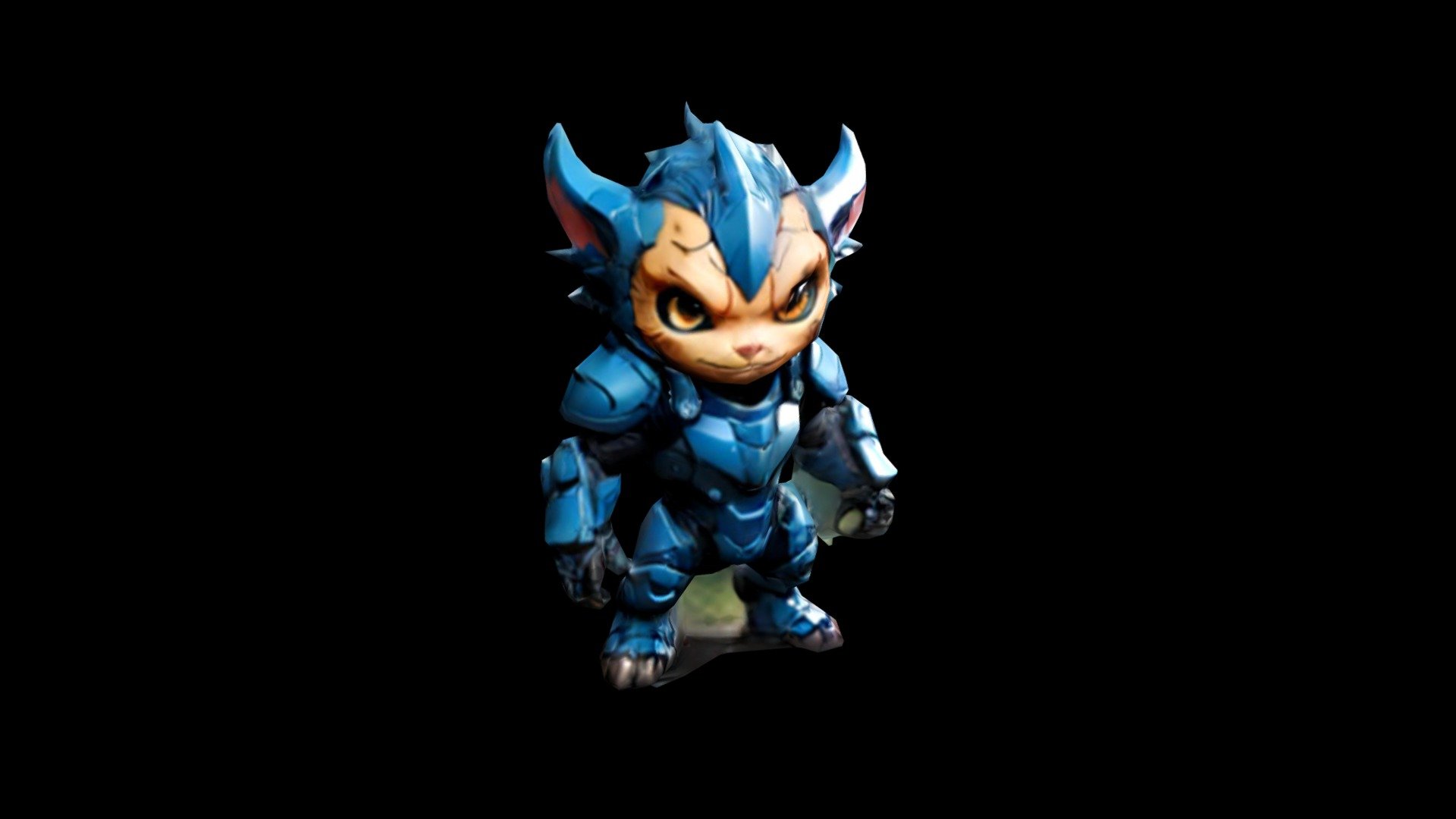 A furry creature with large teeth and yellow eye - Download Free 3D ...