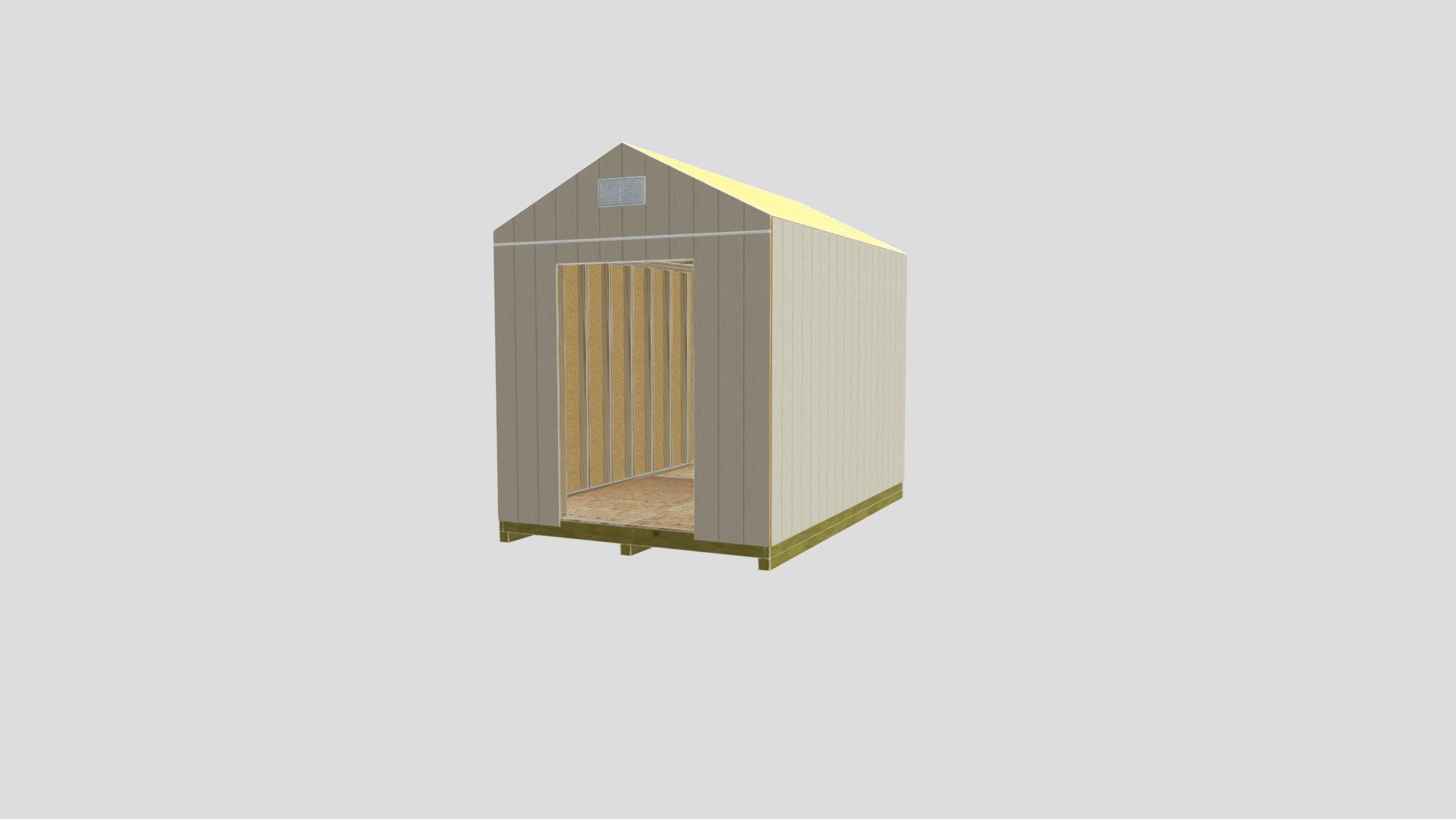 8x12 Gable Shed Plans - 3D model by shedking [a3683a0] - Sketchfab