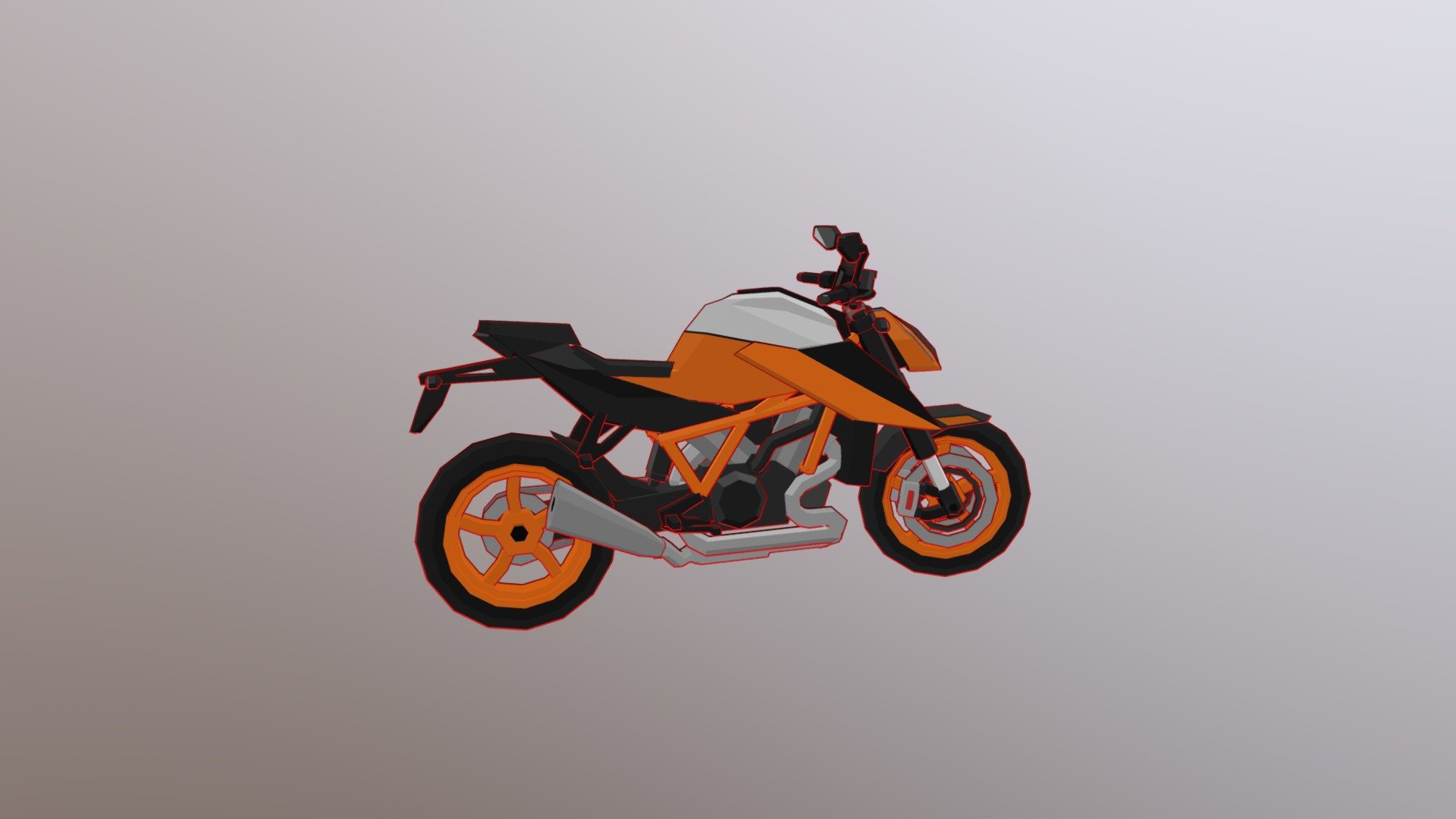 ktm_1290_super_duke_low_poly_and_stylized - 3D model by elisagarieri ...