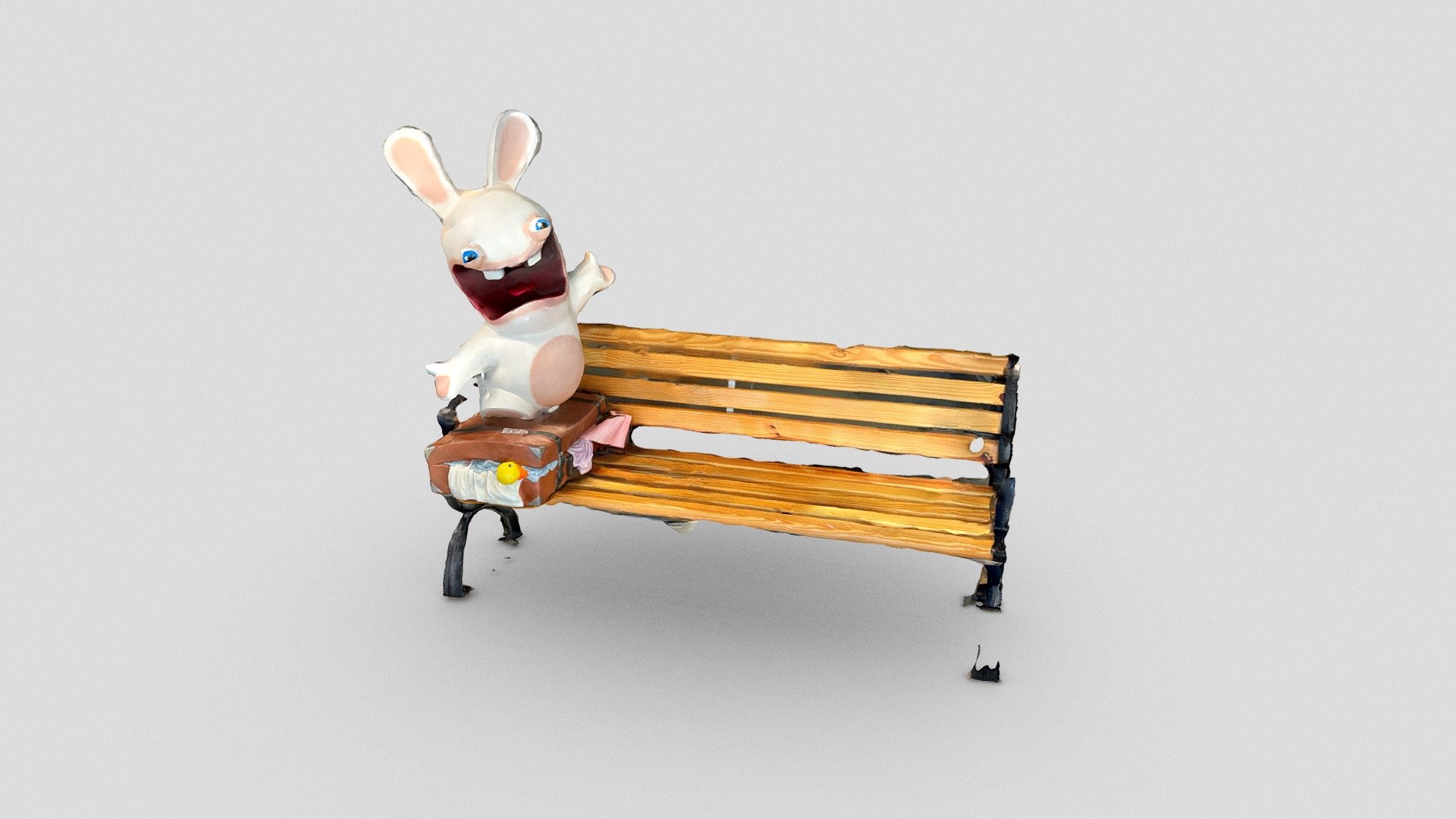 Day 298: "Raving rabbid“ on a bench - Download Free 3D model by Emm ...