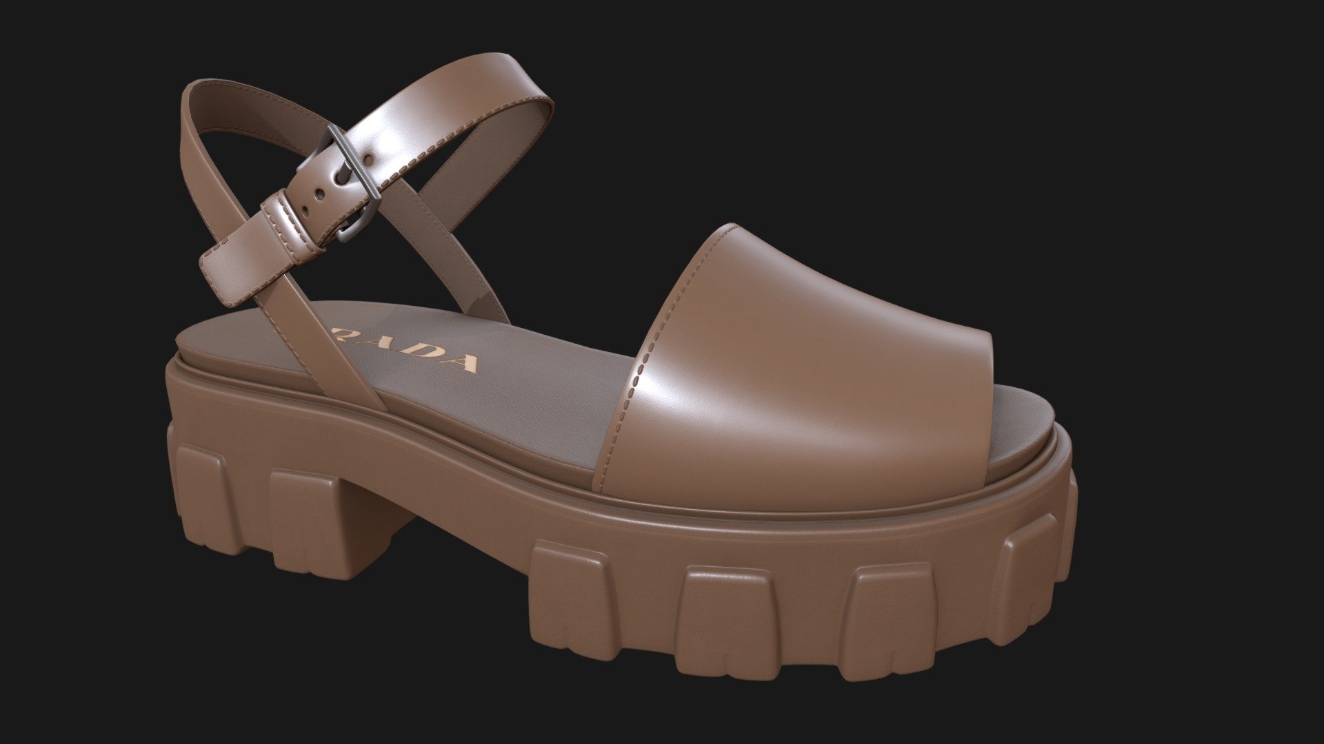 Monolith Platform Sandals Prada - Buy Royalty Free 3D model by ...