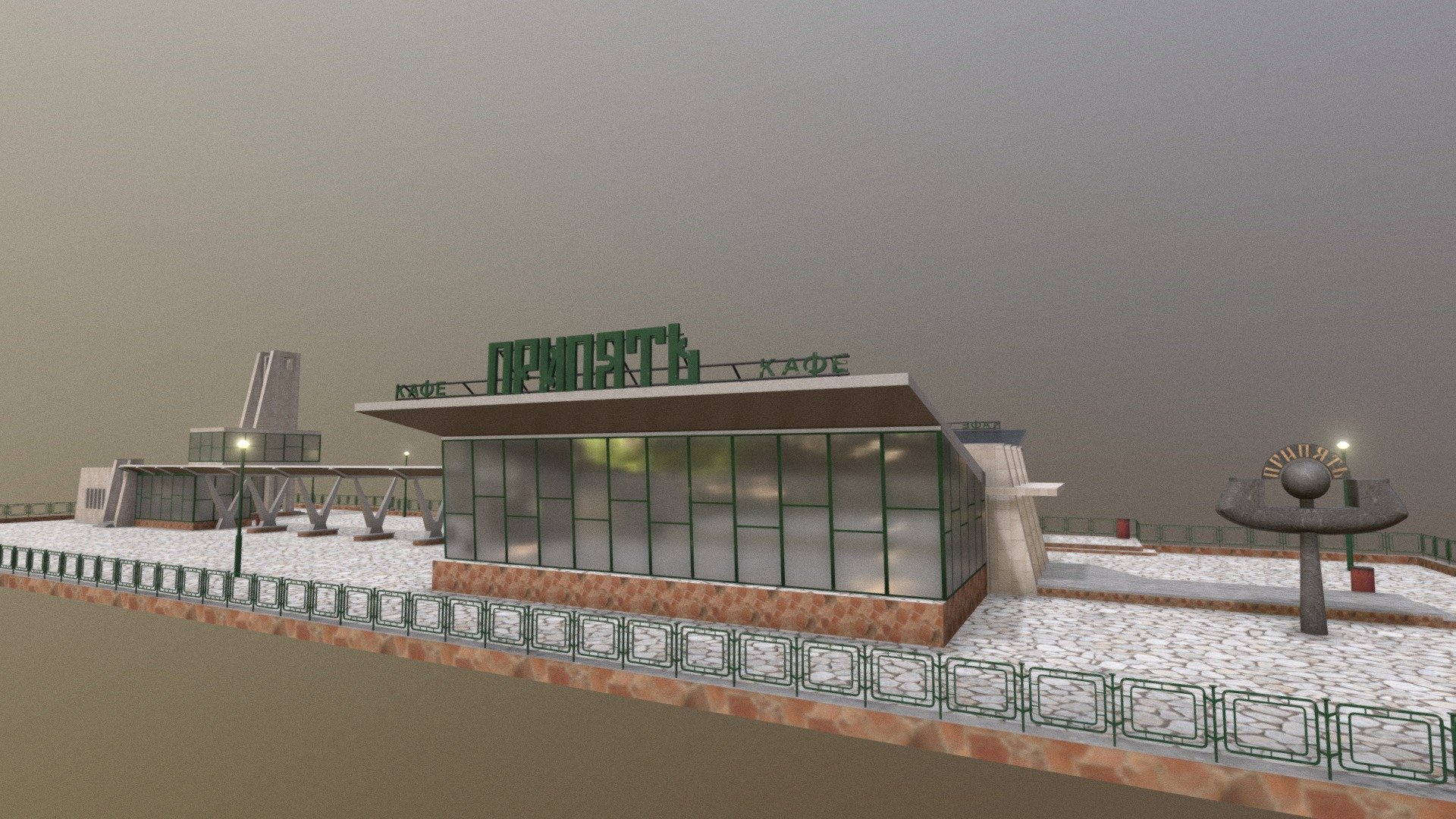 Cafe Pripyat restaurant before 1986 - Buy Royalty Free 3D model by ...
