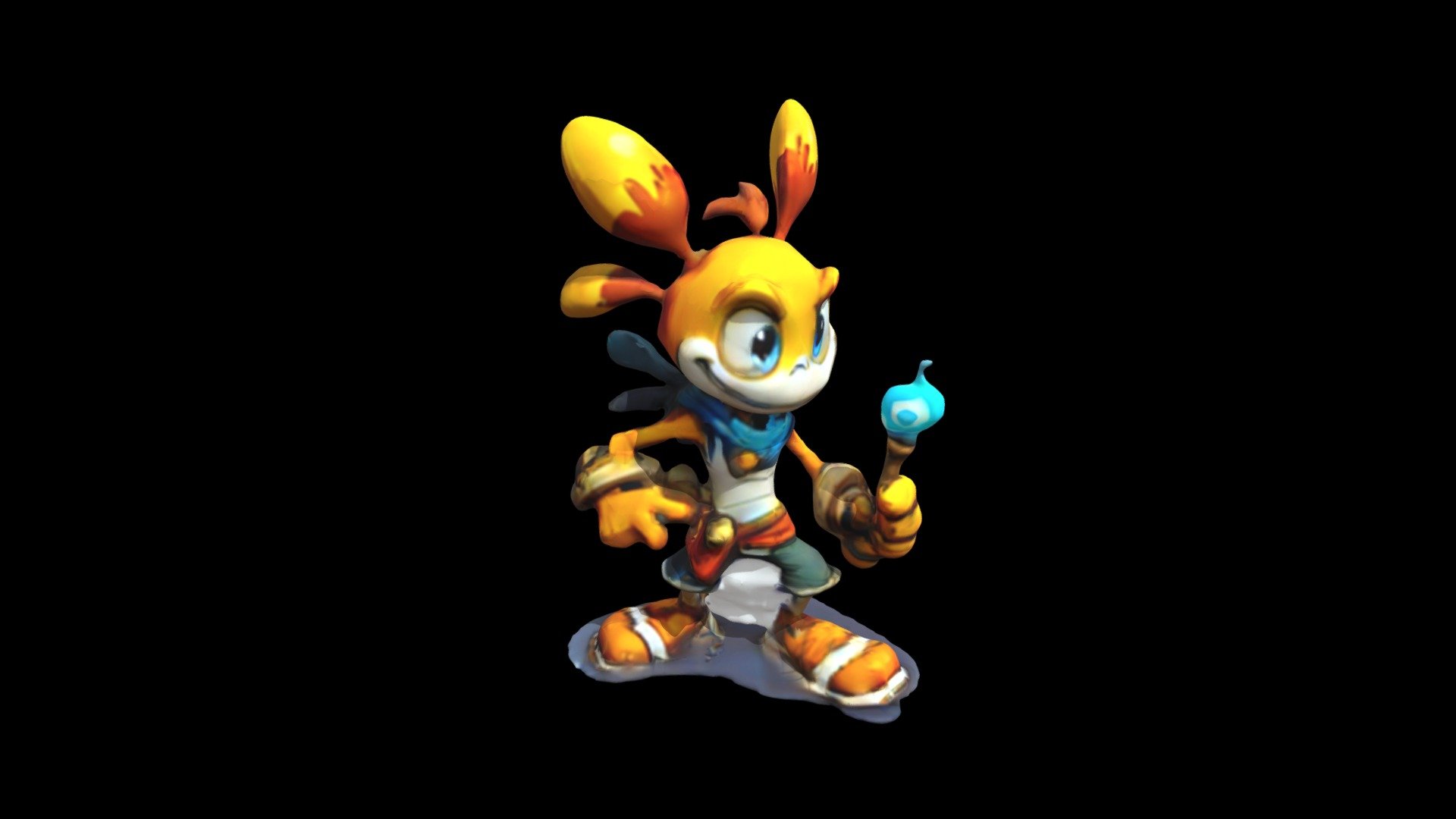 a cartoon character with a torch in his hand - Download Free 3D model ...