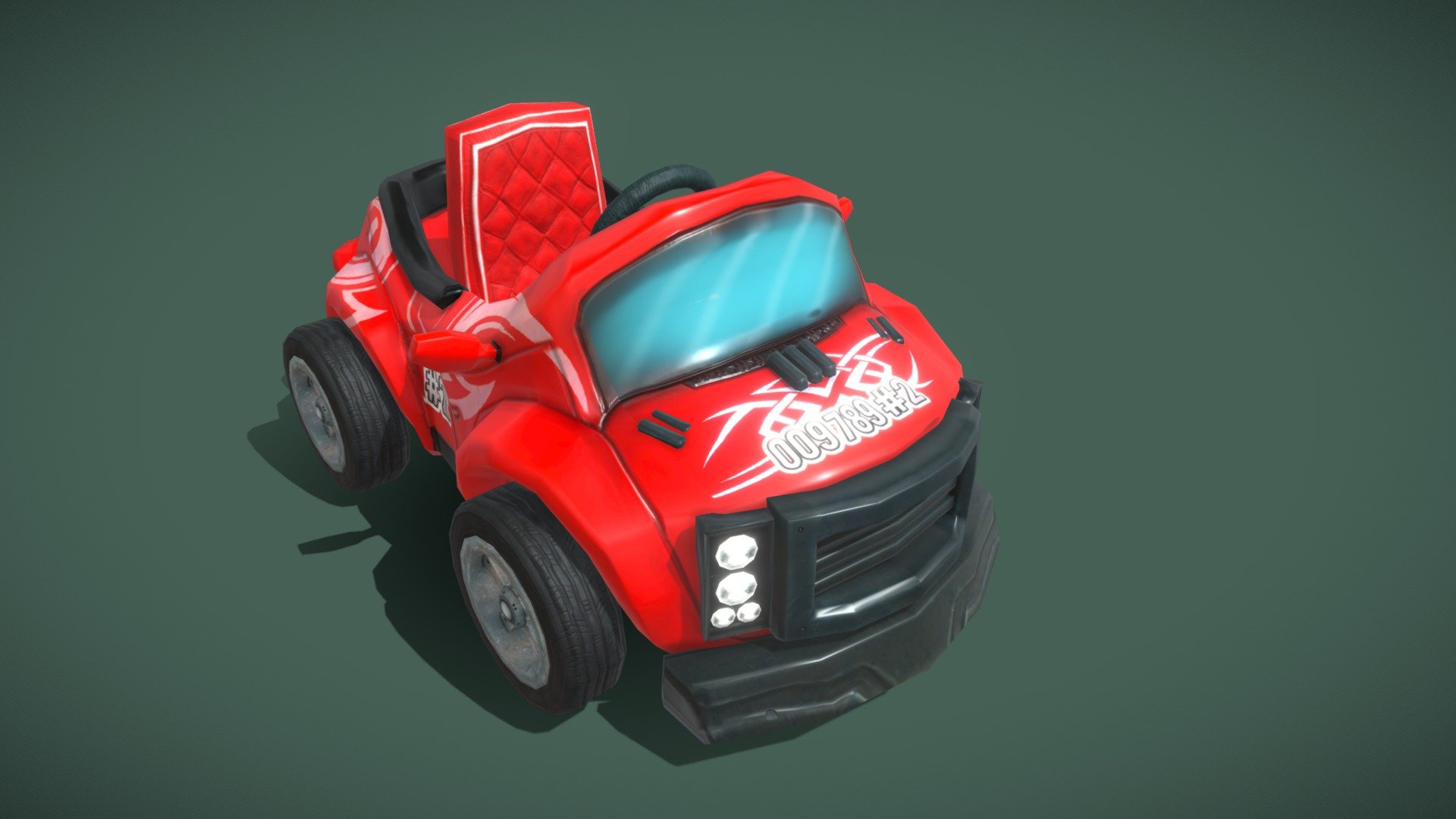 Cartoon Kart 03 Red Truck - Buy Royalty Free 3D model by ENK3D ...