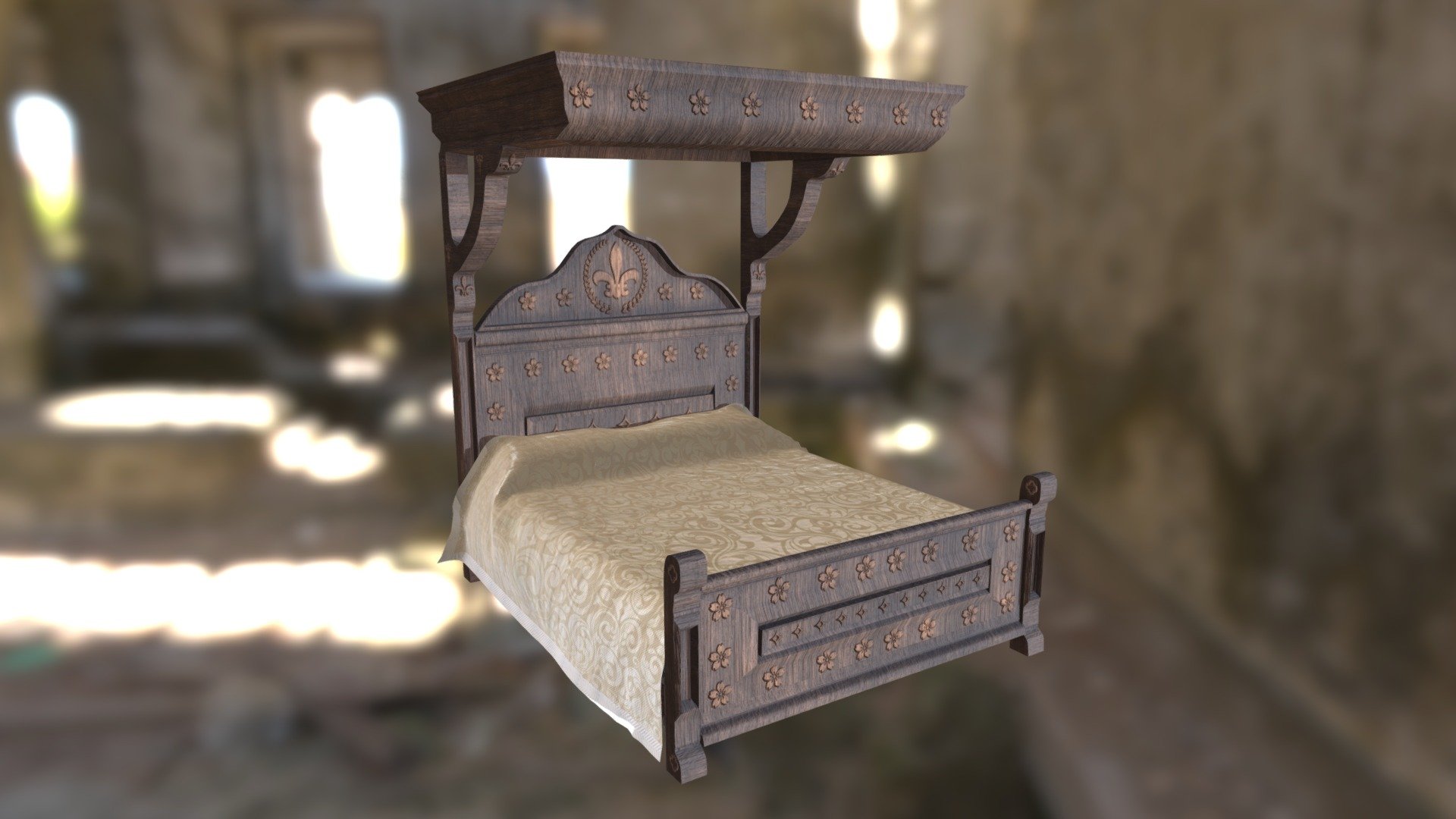 Ancient Bed - 3D model by Refref1990 [a3a7eaf] - Sketchfab