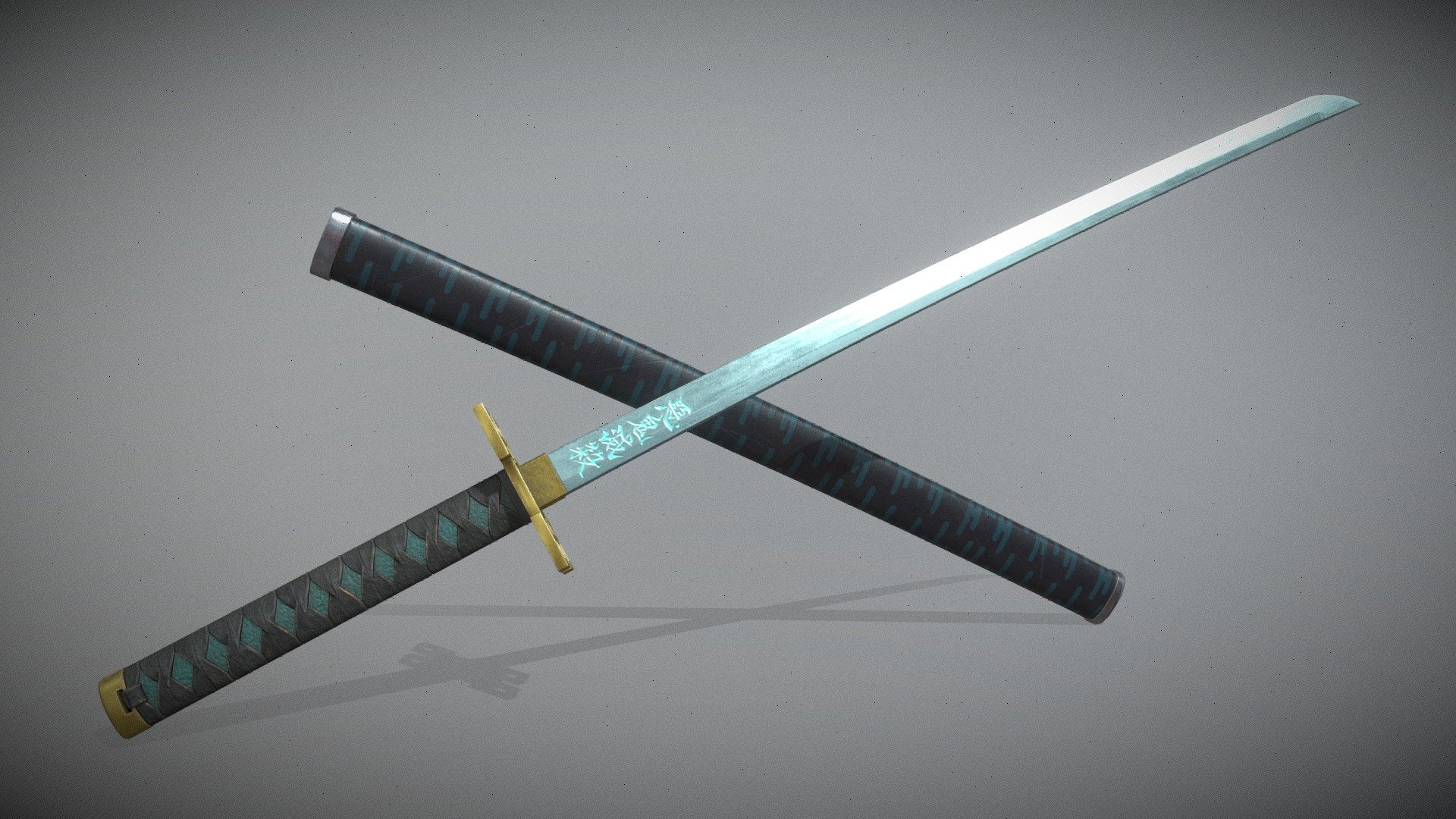Muichiro Tokito Katana - 3D model by Guillem (@guillempf) [a3af8ca ...