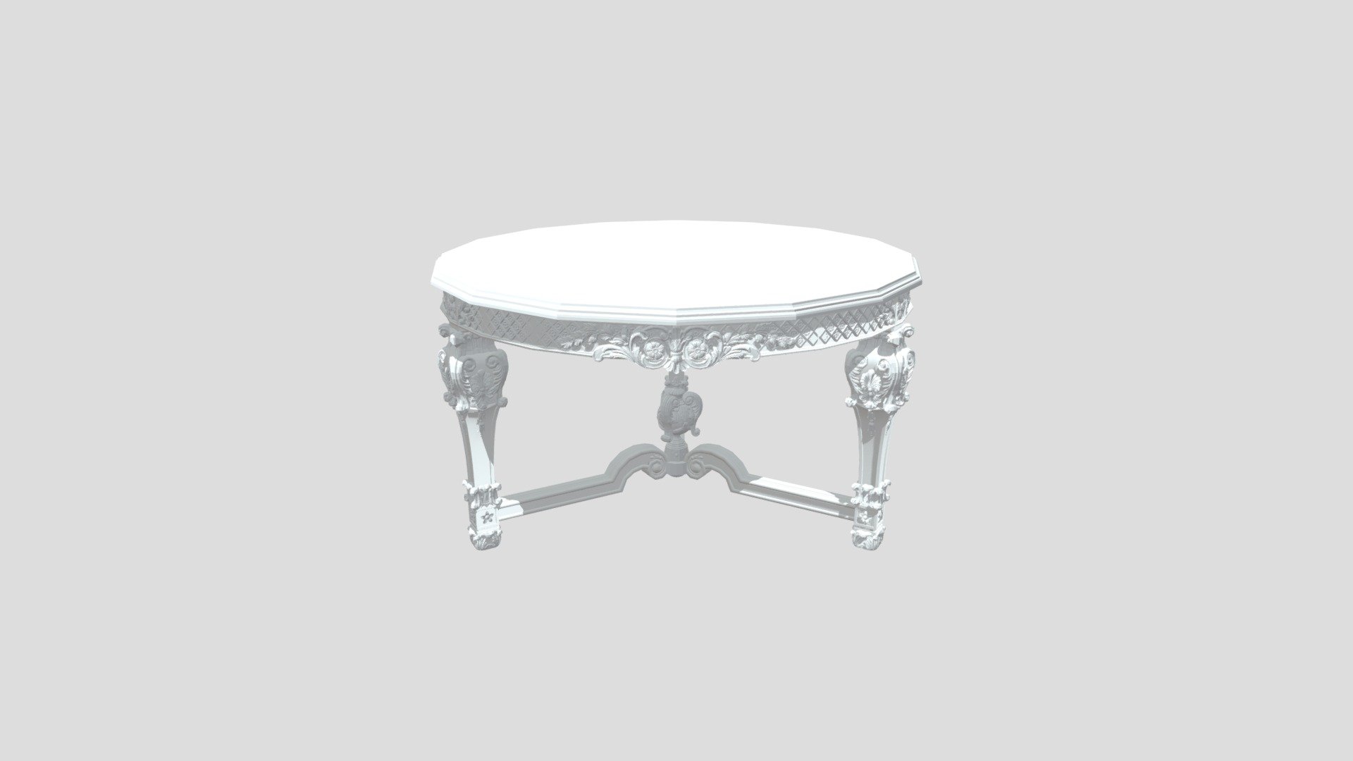 Renaissance Round Dining Table - Download Free 3D model by Modenese ...