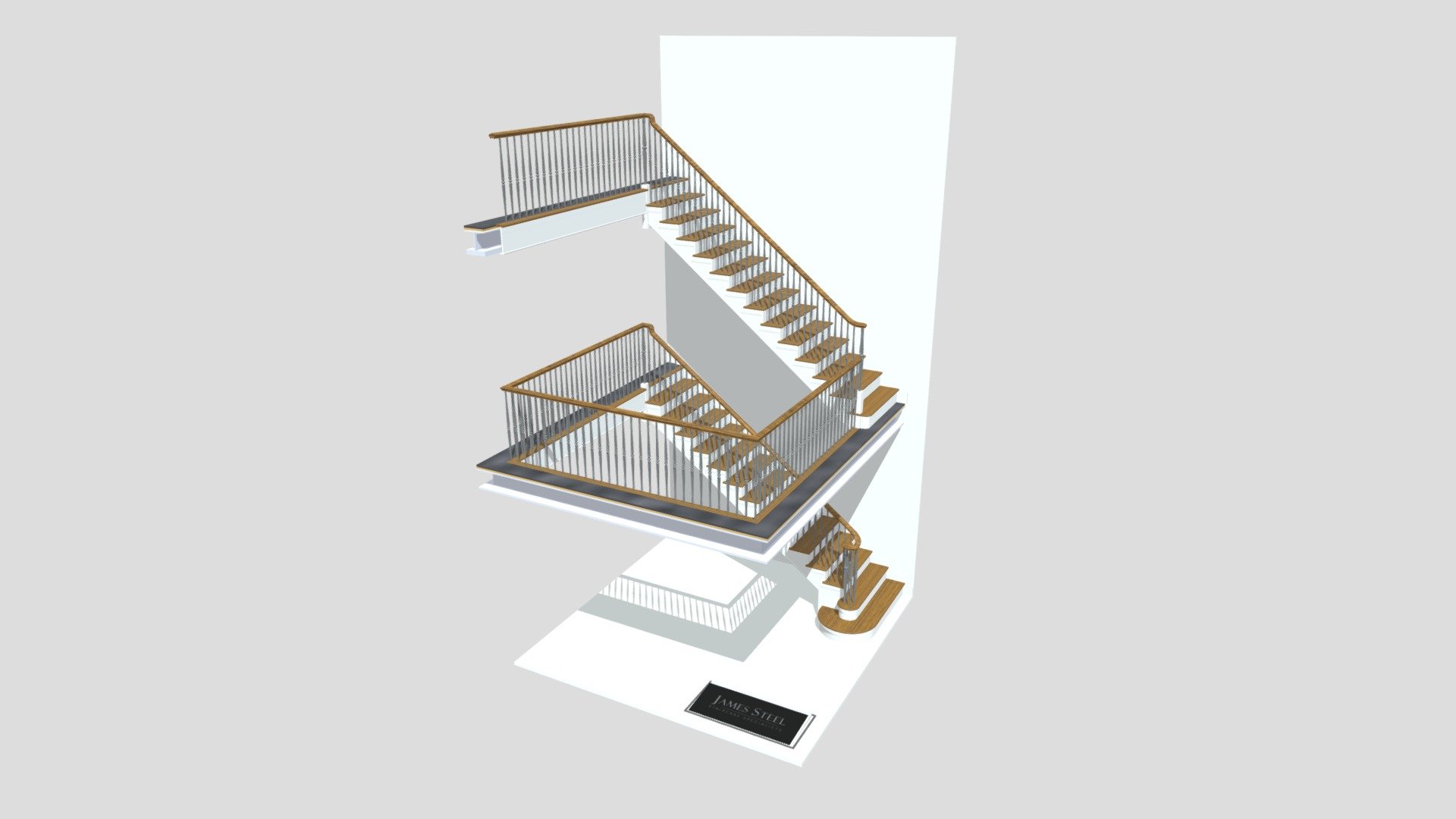 Staircase 23: Shenley Hill - 3D model by James Steel Staircases (@jamessteelltd) [a3b7d91 ...