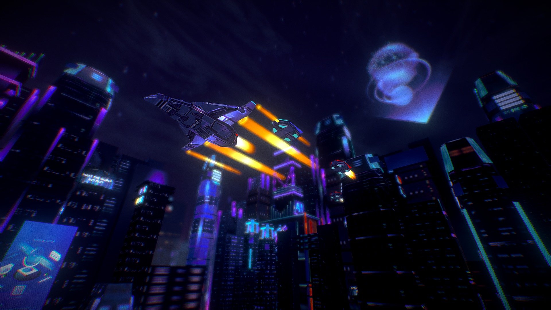 Cyberpunk City - 3D model by DaveleeX [a3b87f1] - Sketchfab