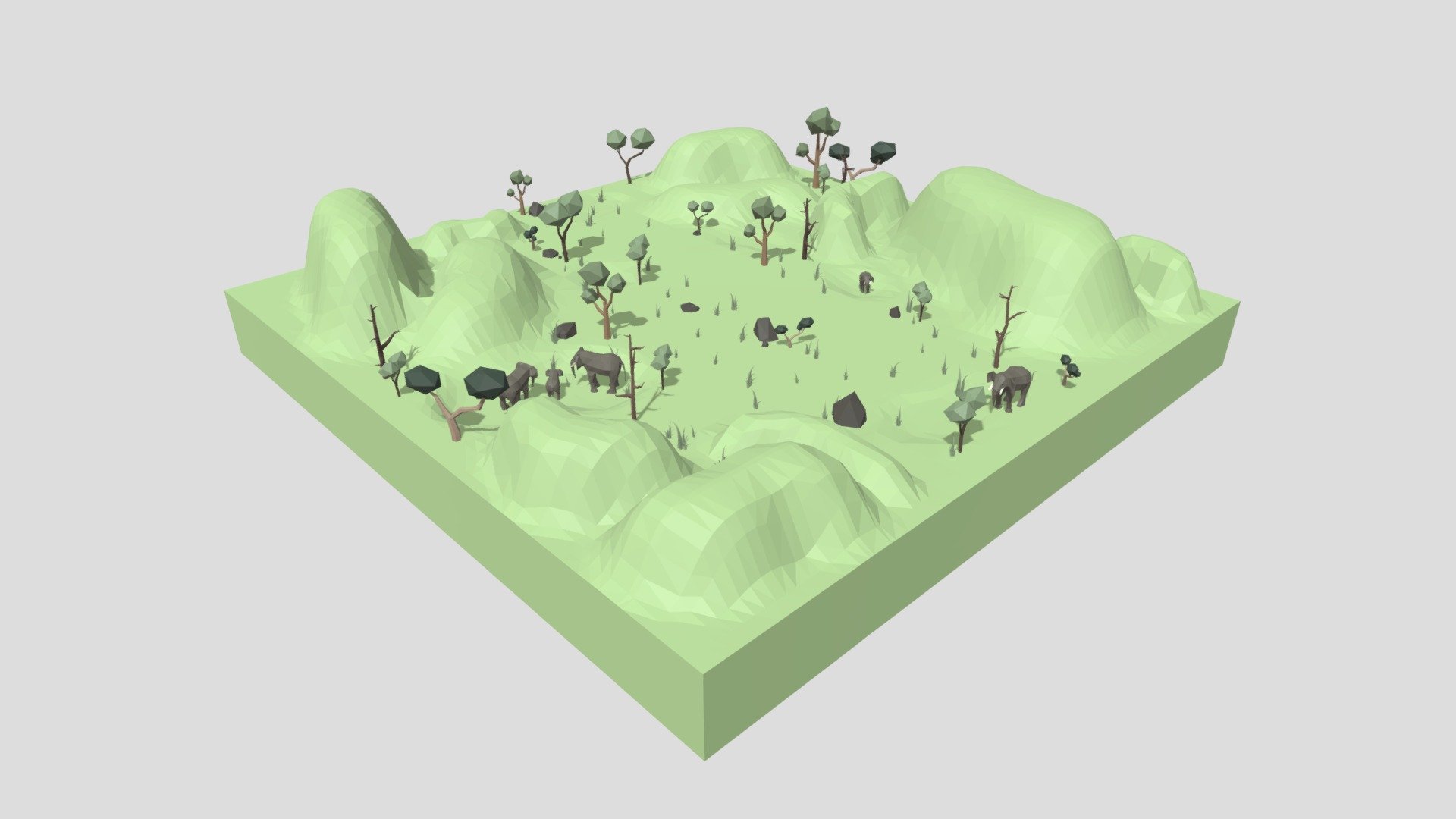 Grasslands Environment - Bare - Download Free 3D model by Cxrly97 ...
