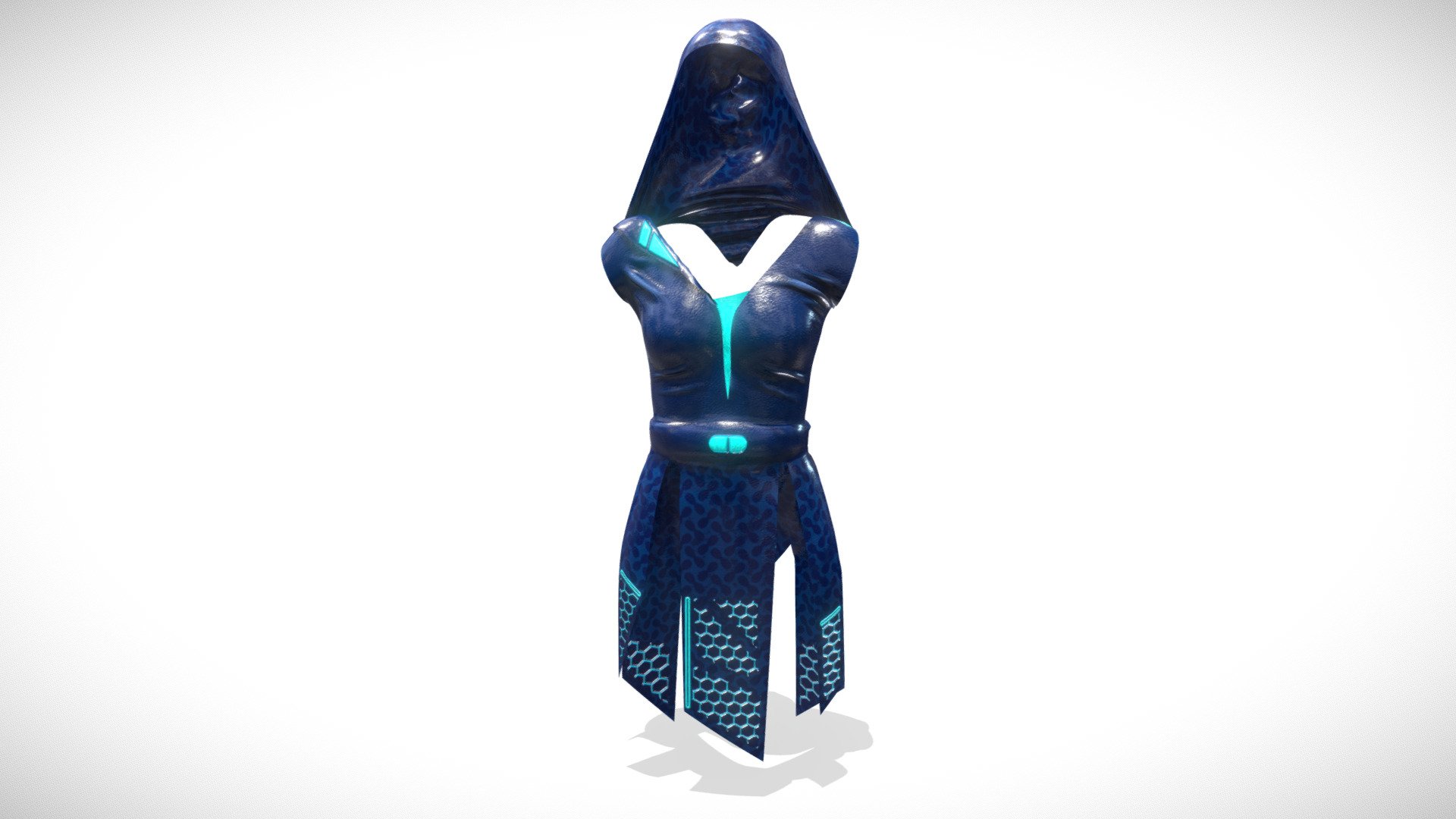 Cyberpunk Girl Hacker Suit - Blue ハッカースーツ - Buy Royalty Free 3D model ...