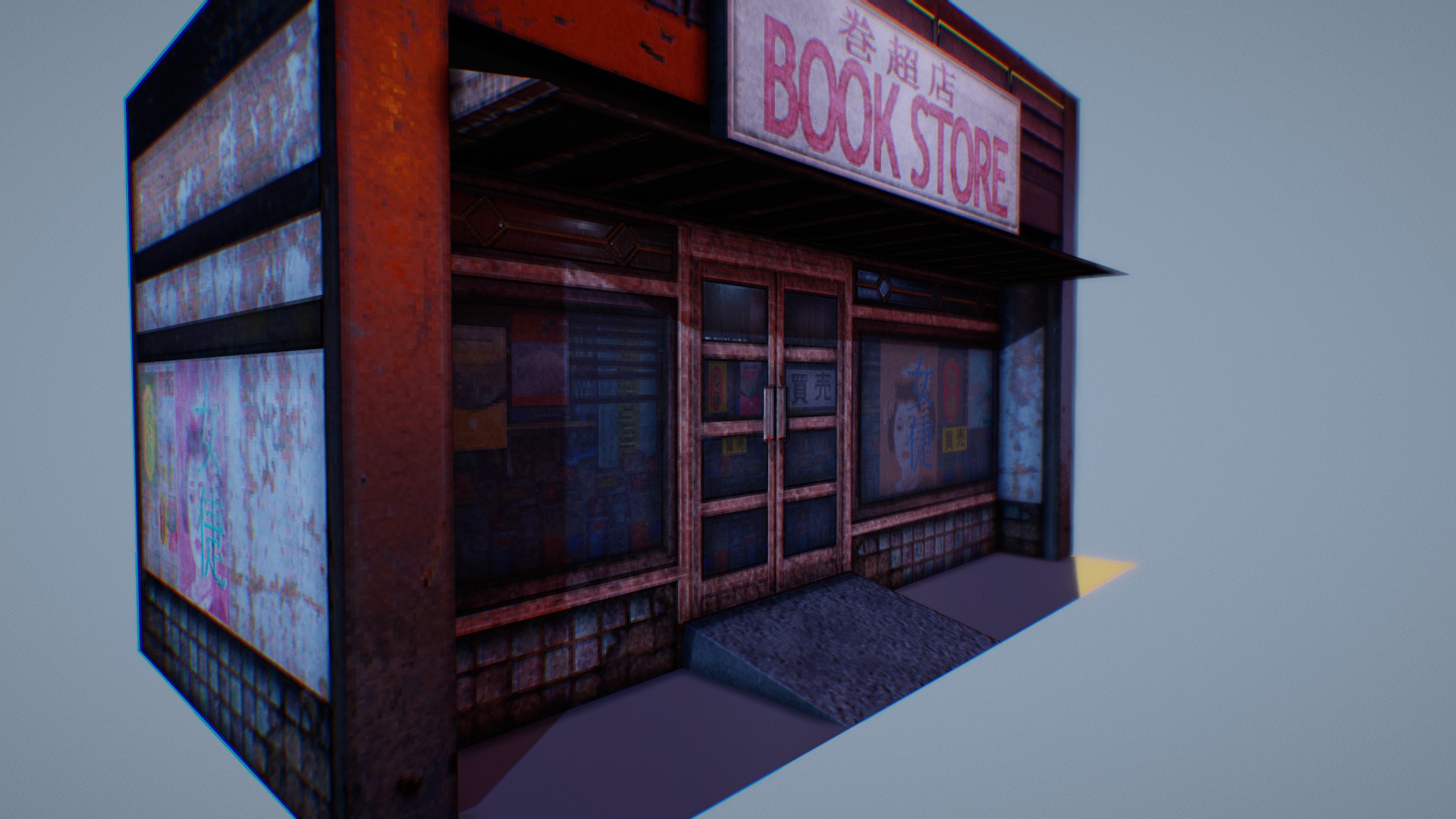 Japan Book Store (Low Poly) - Download Free 3D model by Chris Sweetwood ...