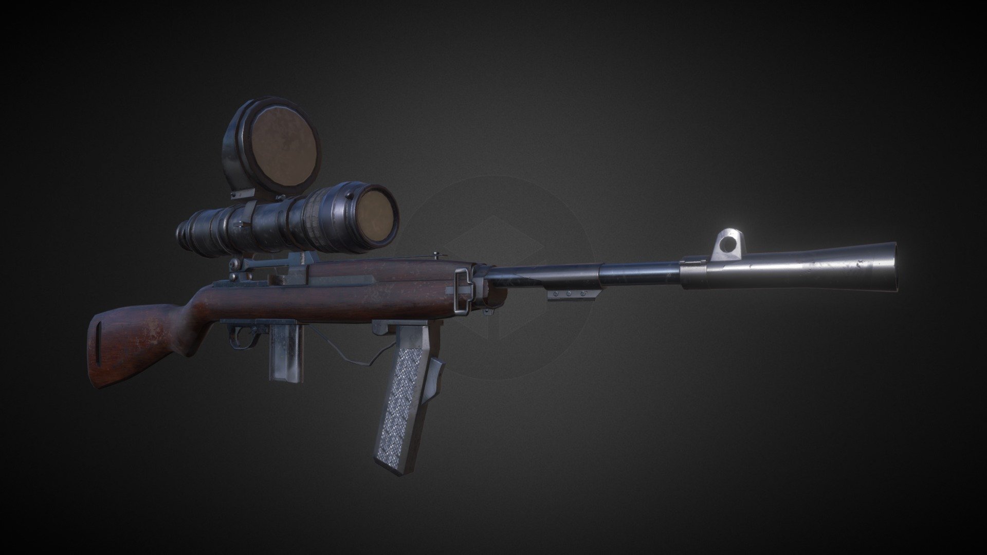 M1 Carbine with Infrared Scope (Game Res) - Download Free 3D model by ...