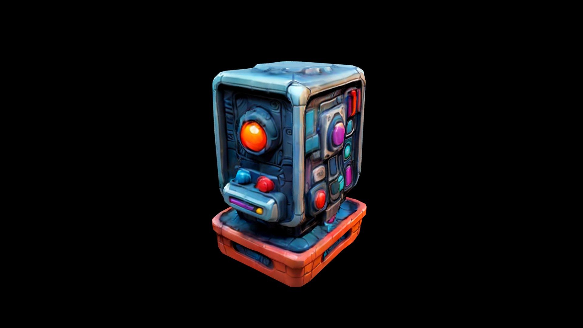 Rolled-Up Comic Strange Robot Cube Toy - Download Free 3D model by ...