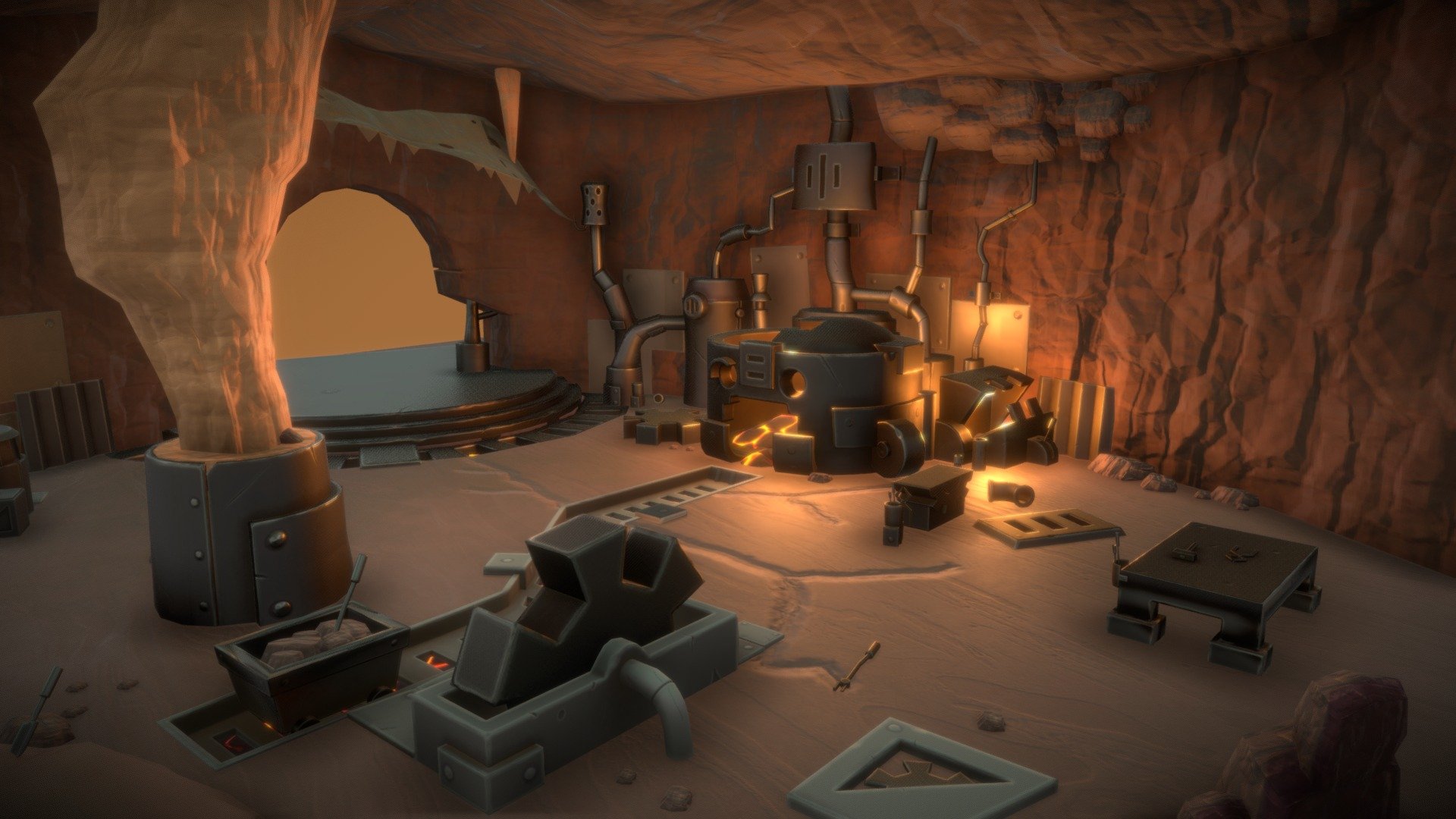 Stylized Underground Forge - Buy Royalty Free 3D model by hamza ...
