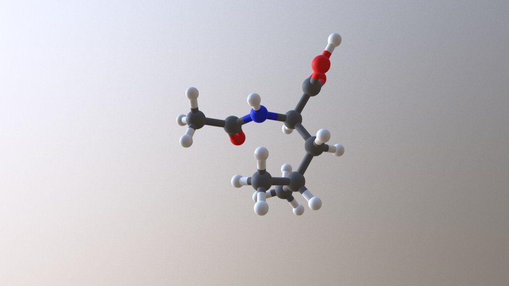 Acétyl-leucin - 3D model by gponsonnet [a3cb013] - Sketchfab