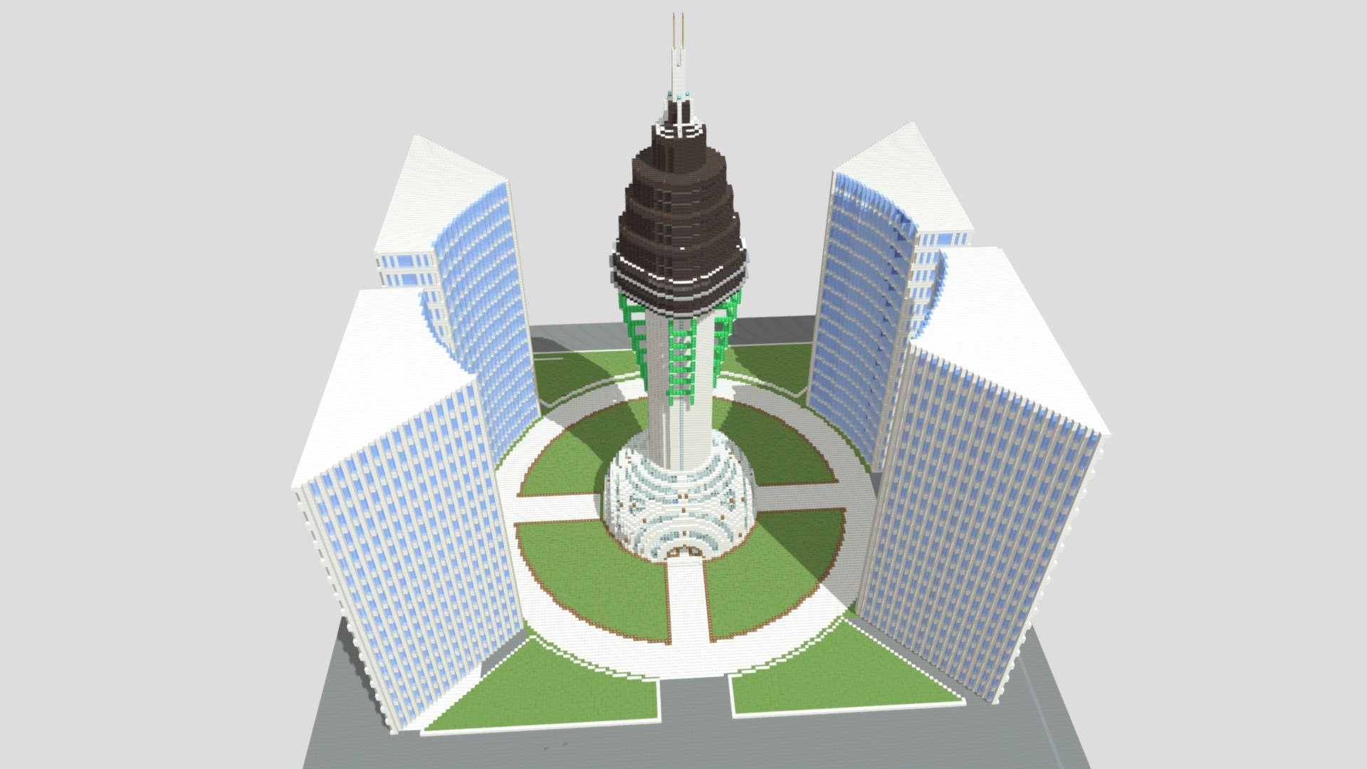 Spawn minecraft with white buildings - 3D model by Minecrafteate ...