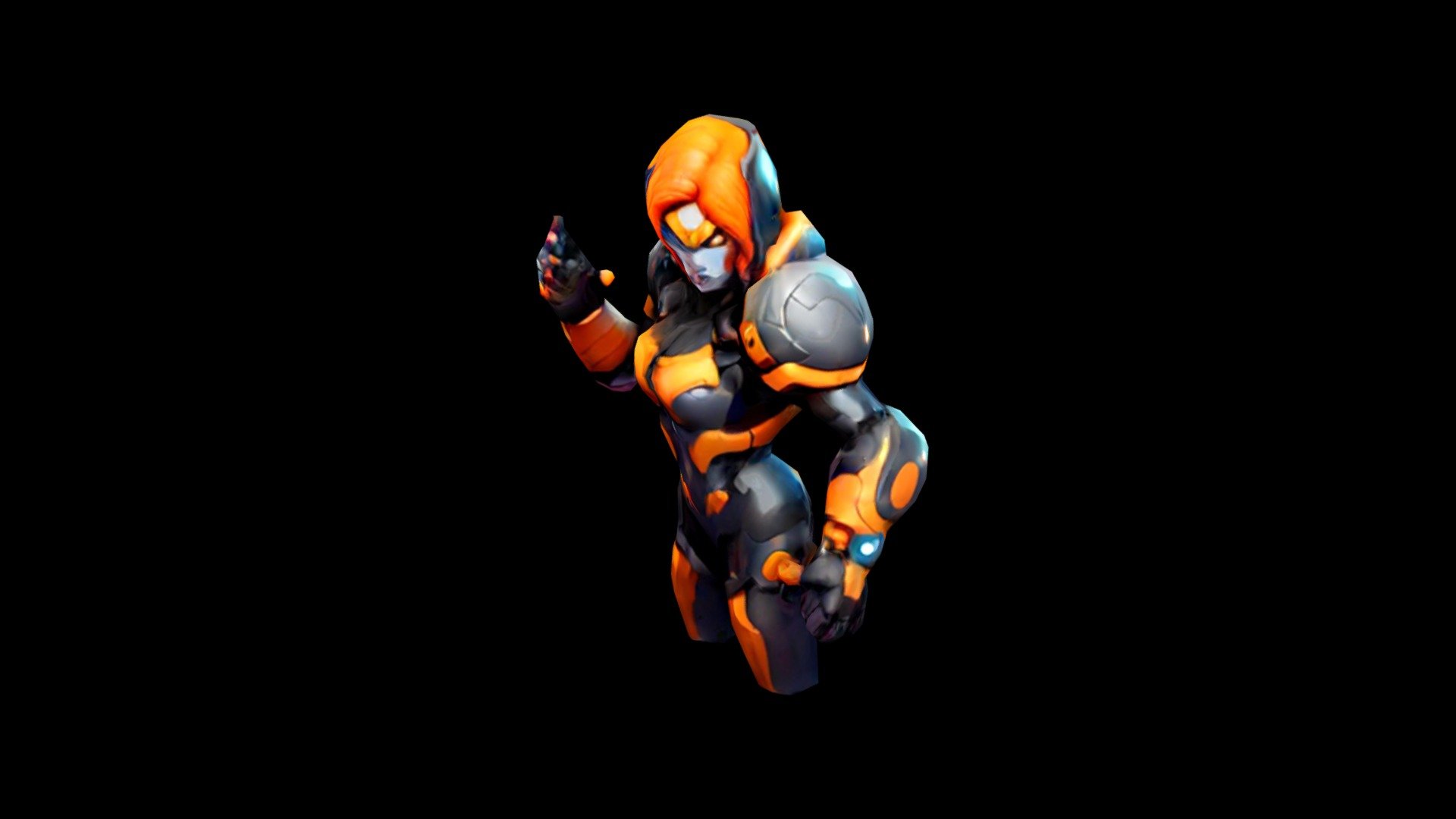 a female superhero with orange hair and an orang - Download Free 3D ...