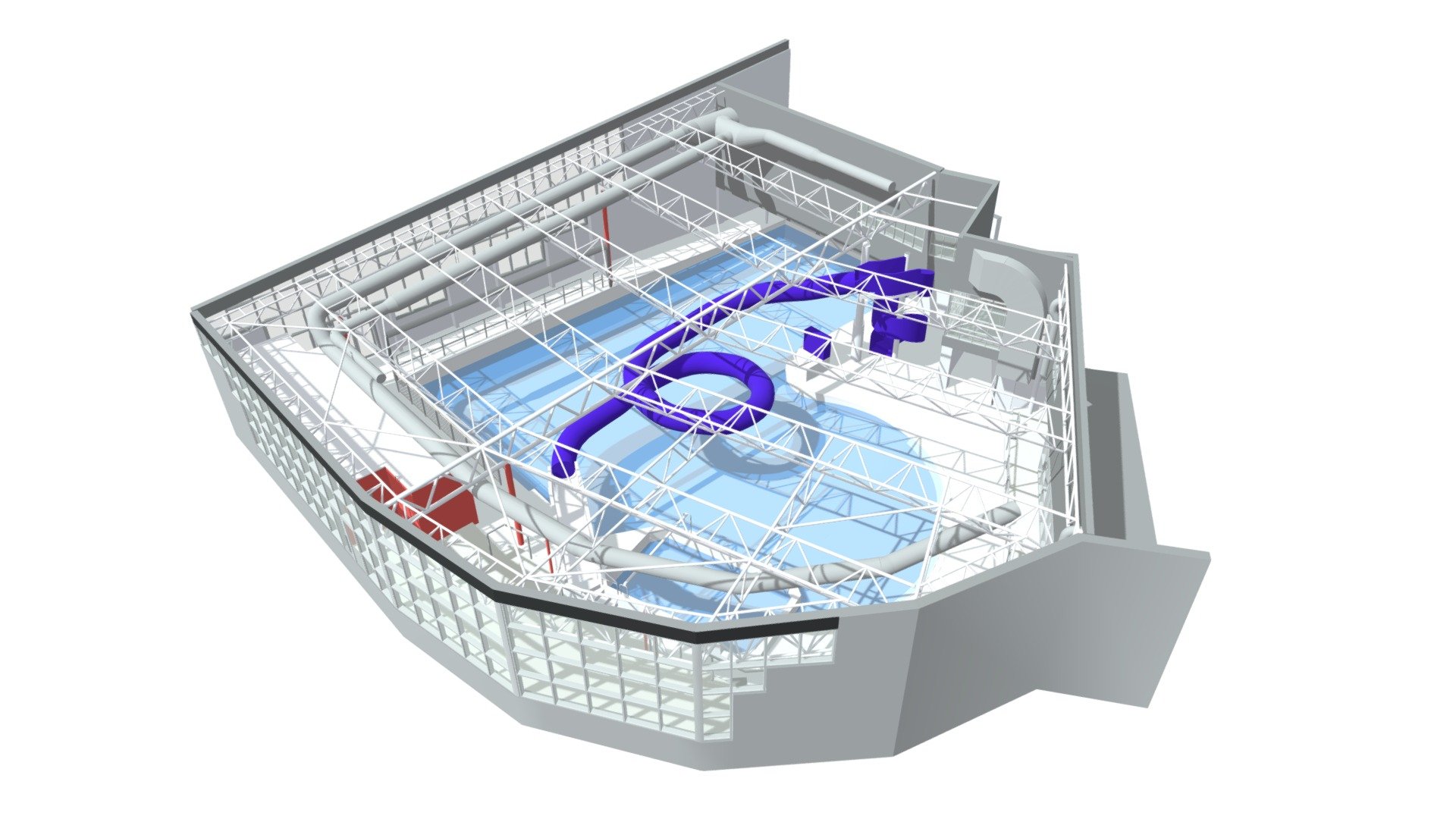 BIM Model - LOD3 - Leisure Centre Pool - 3D model by Terrain Surveys ...