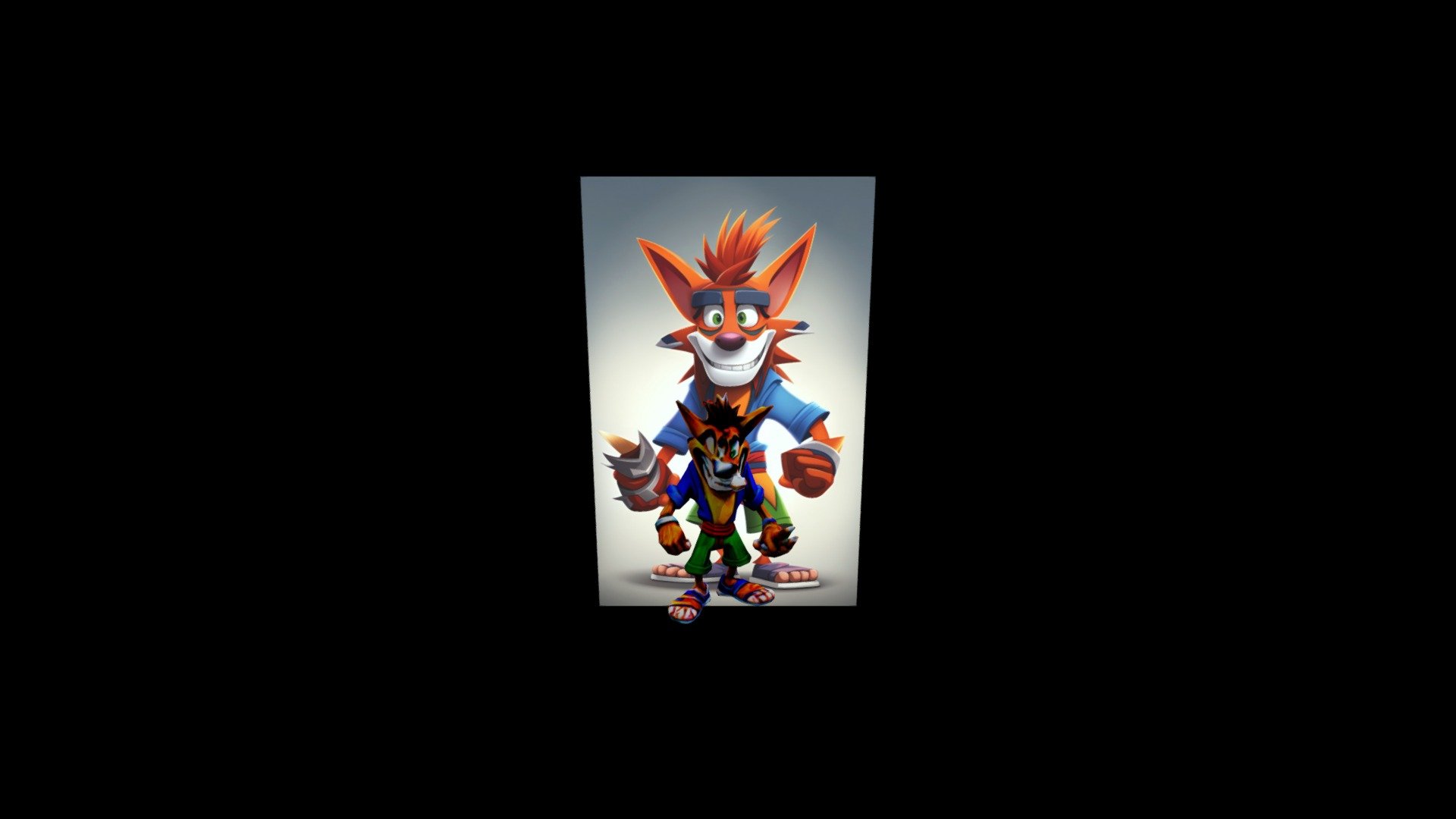 a cartoon fox with a knife and a robe on, crash - Download Free 3D ...