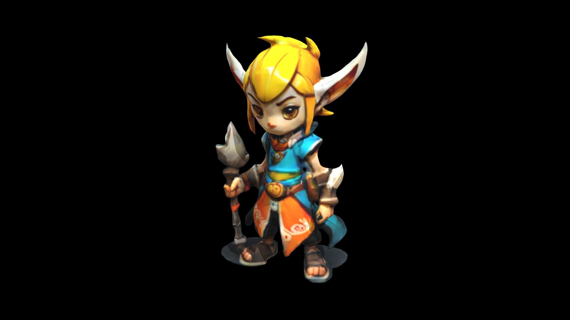 Ana, a determined and fiery sprite holding a spe - Download Free 3D ...