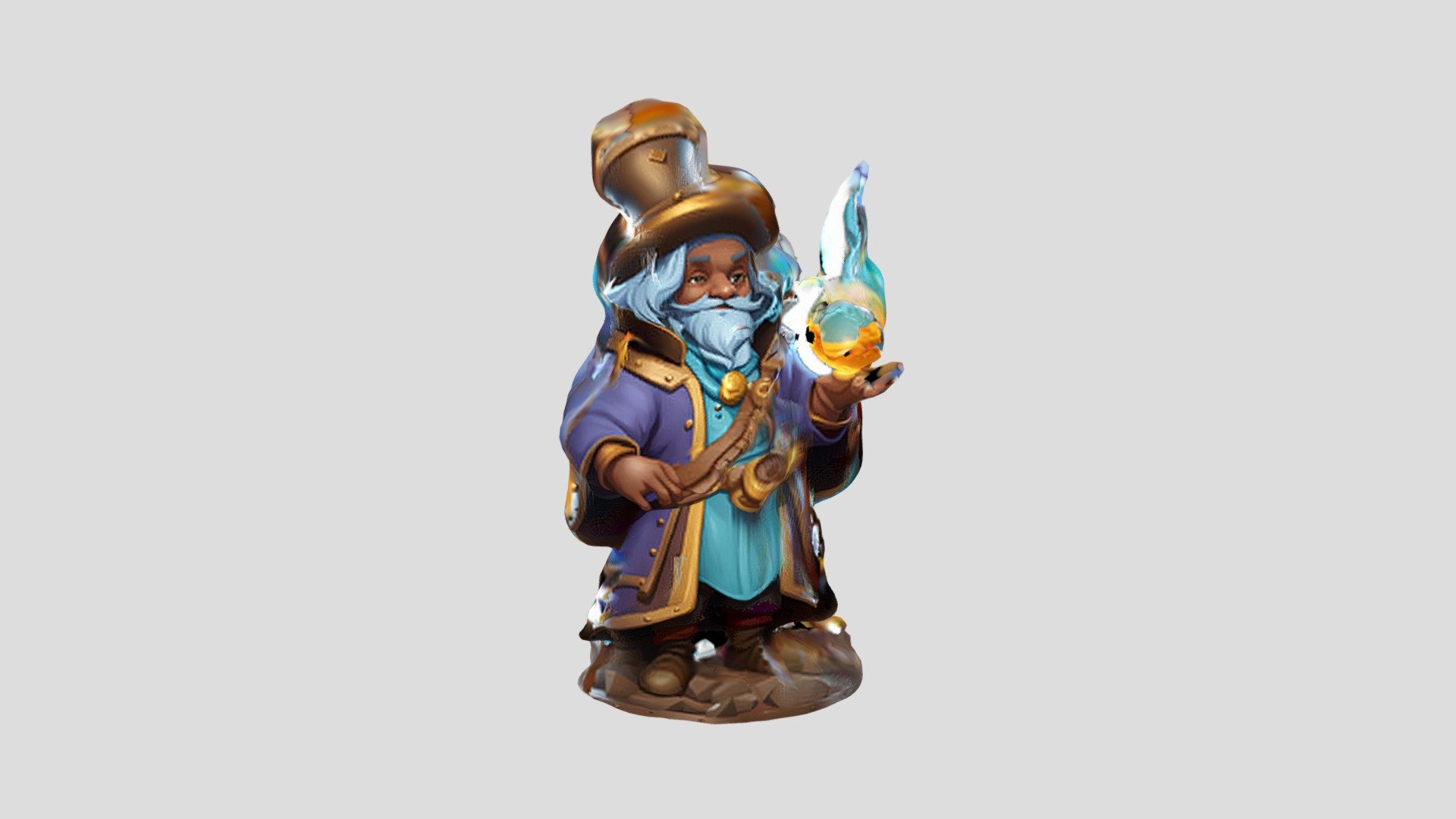 Cartoon illustration of a wizard holding a magi - Download Free 3D ...