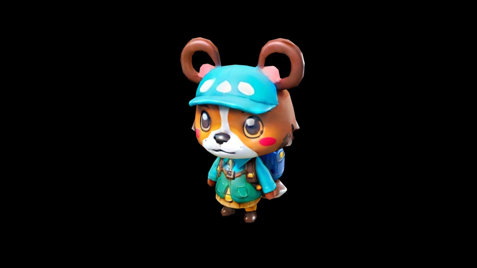 A cute animal crossing character wearing a blue - Download Free 3D ...