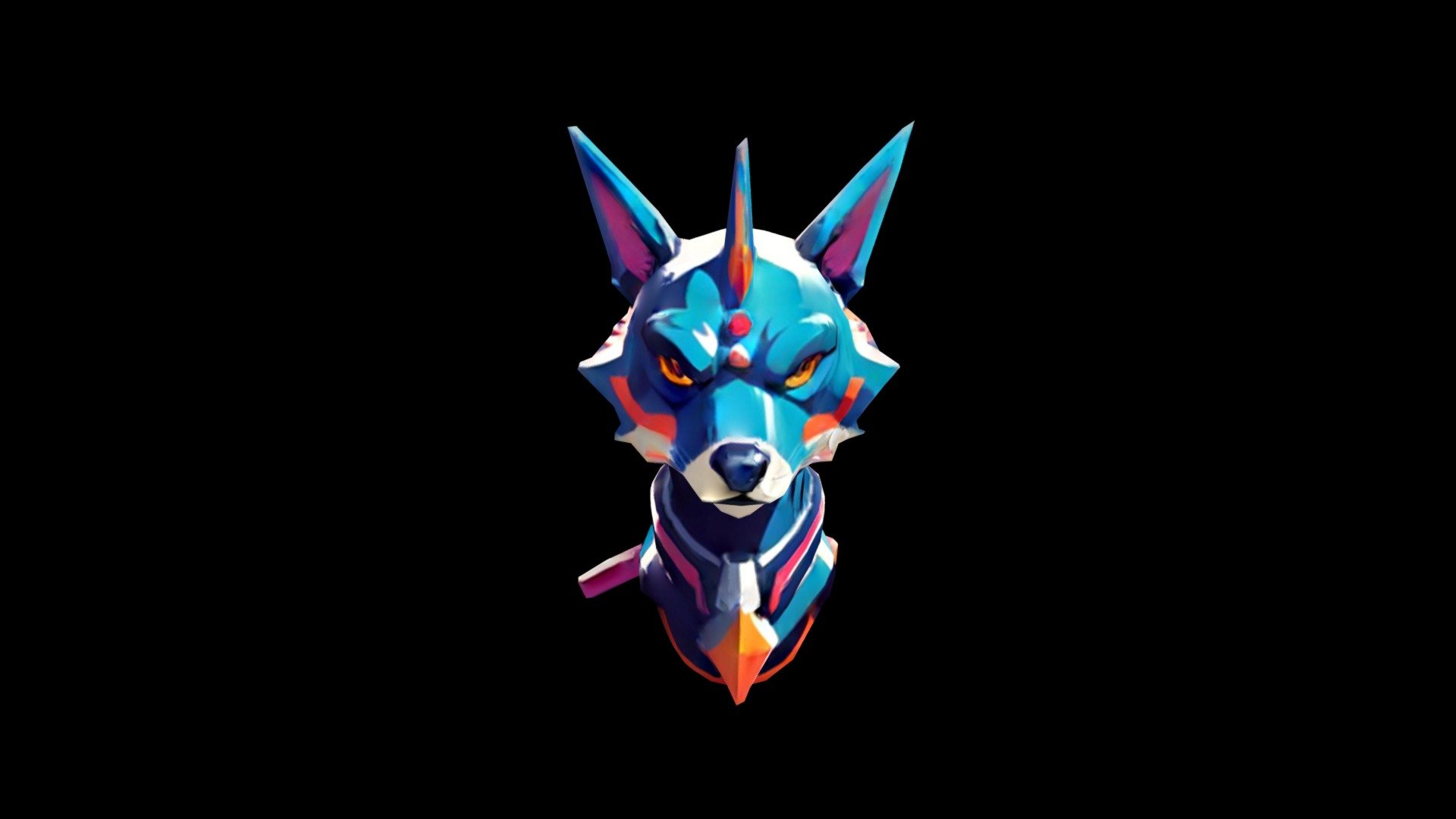 "Digital Fox Officer with Starry Background" - Download Free 3D model ...