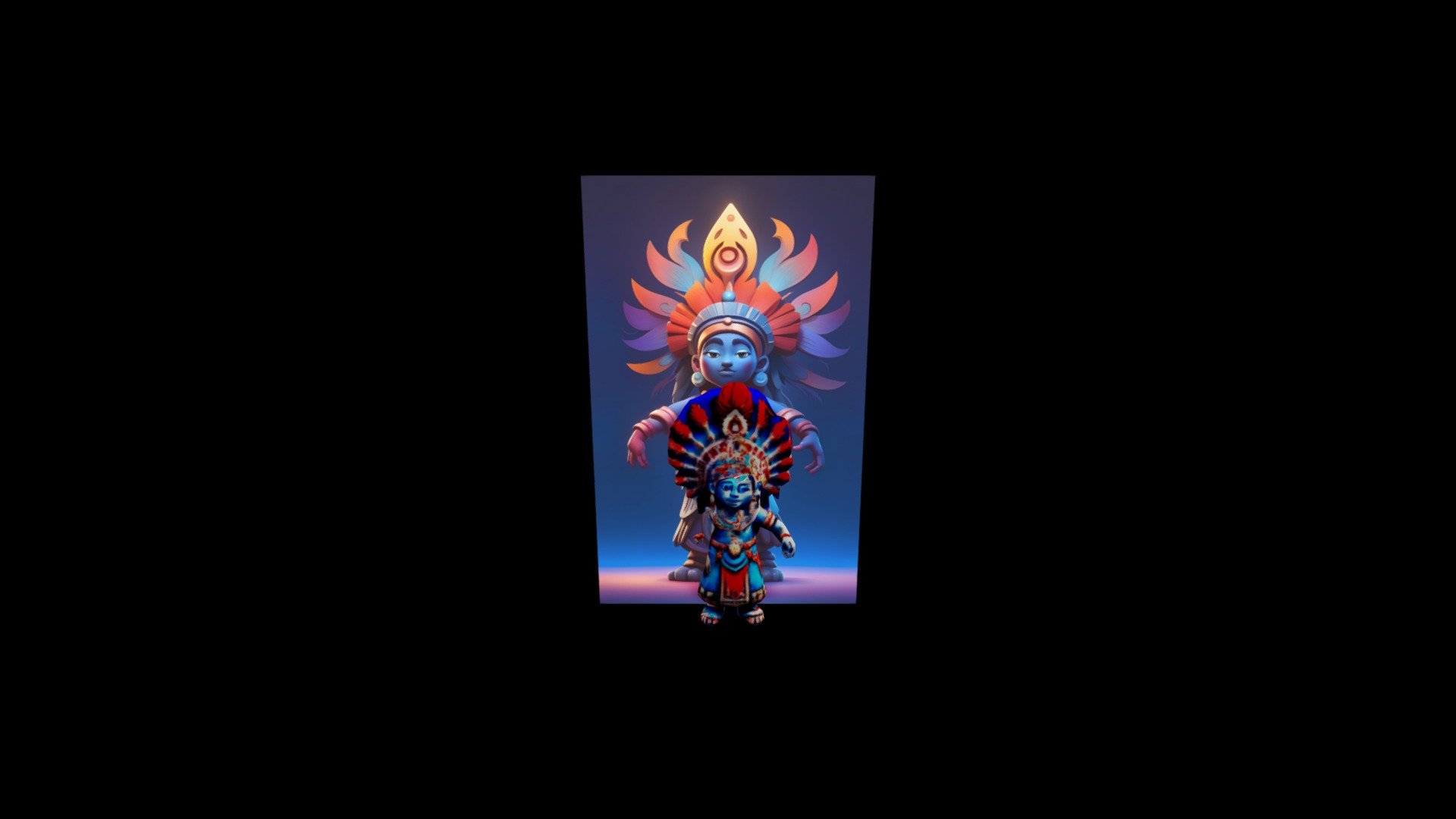 The Aztec God The image shows a digital - Download Free 3D model by ...
