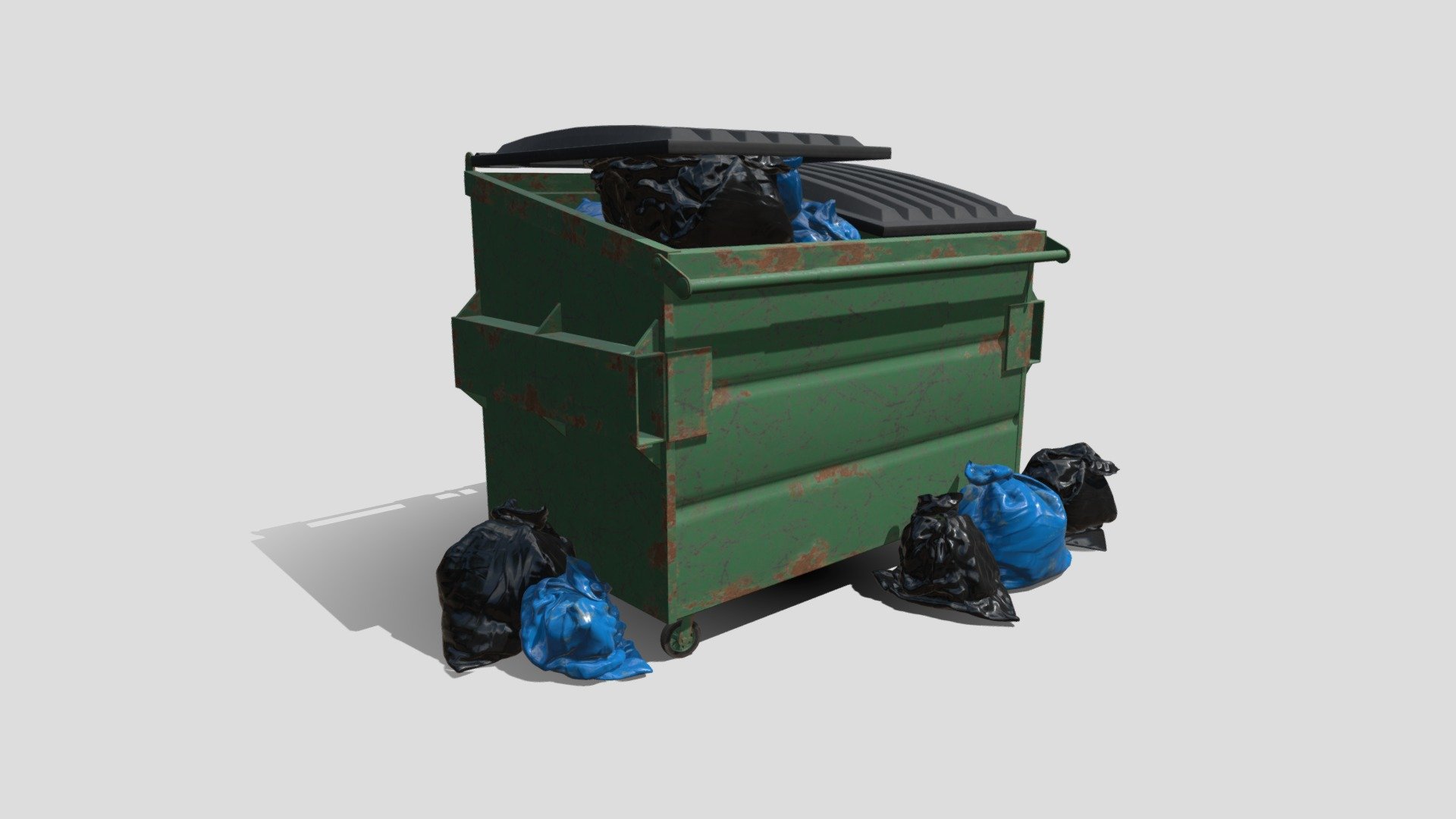 Garbage Dumpster With Bags - Buy Royalty Free 3D model by kambur ...
