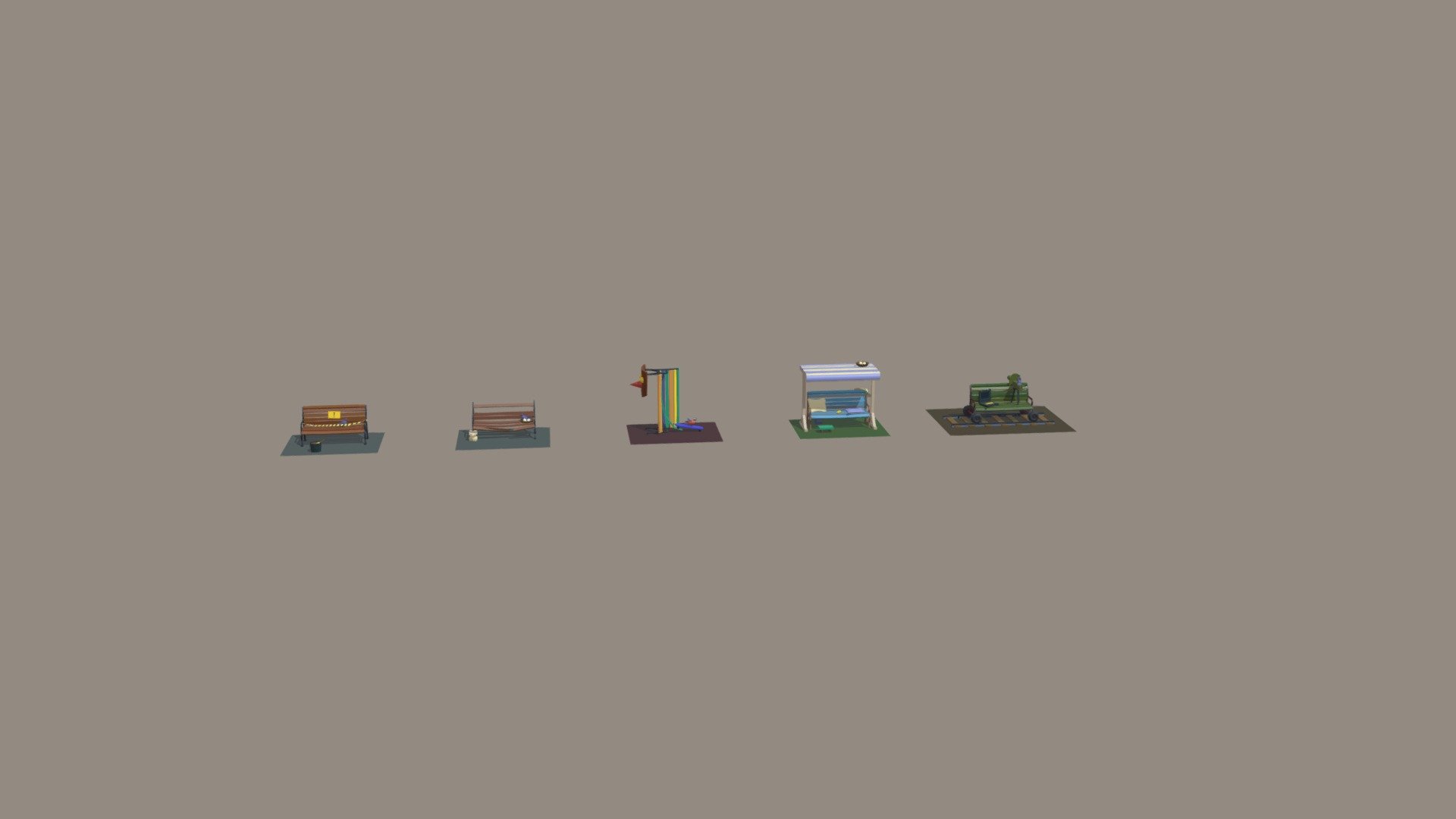 bench_color - Download Free 3D model by Lisinka [a40778a] - Sketchfab