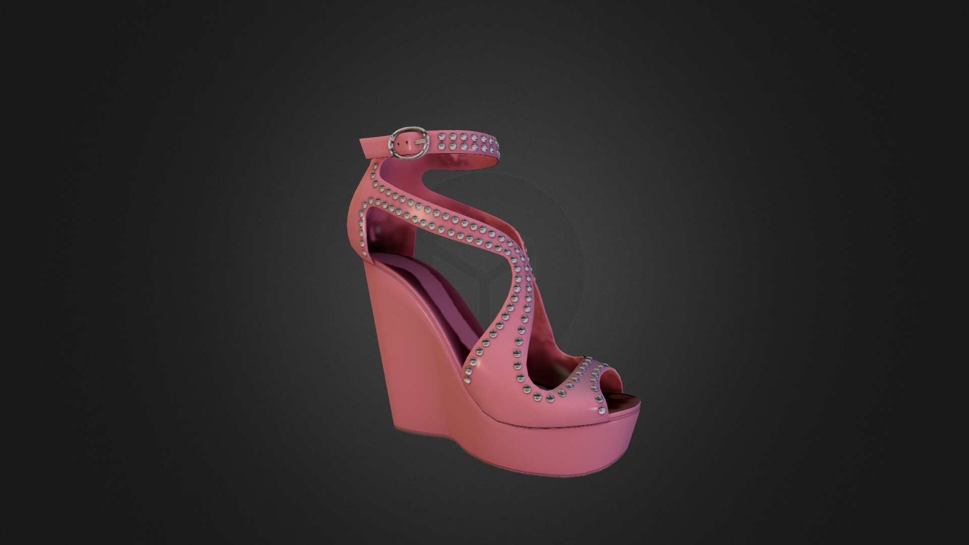 Timeless Studded Wedges Heel Shoes - 3D model by roundpx [a40e051 ...