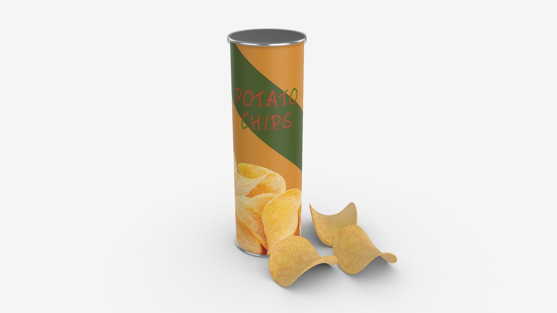 Potato chips with tube packaging - Buy Royalty Free 3D model by HQ3DMOD ...