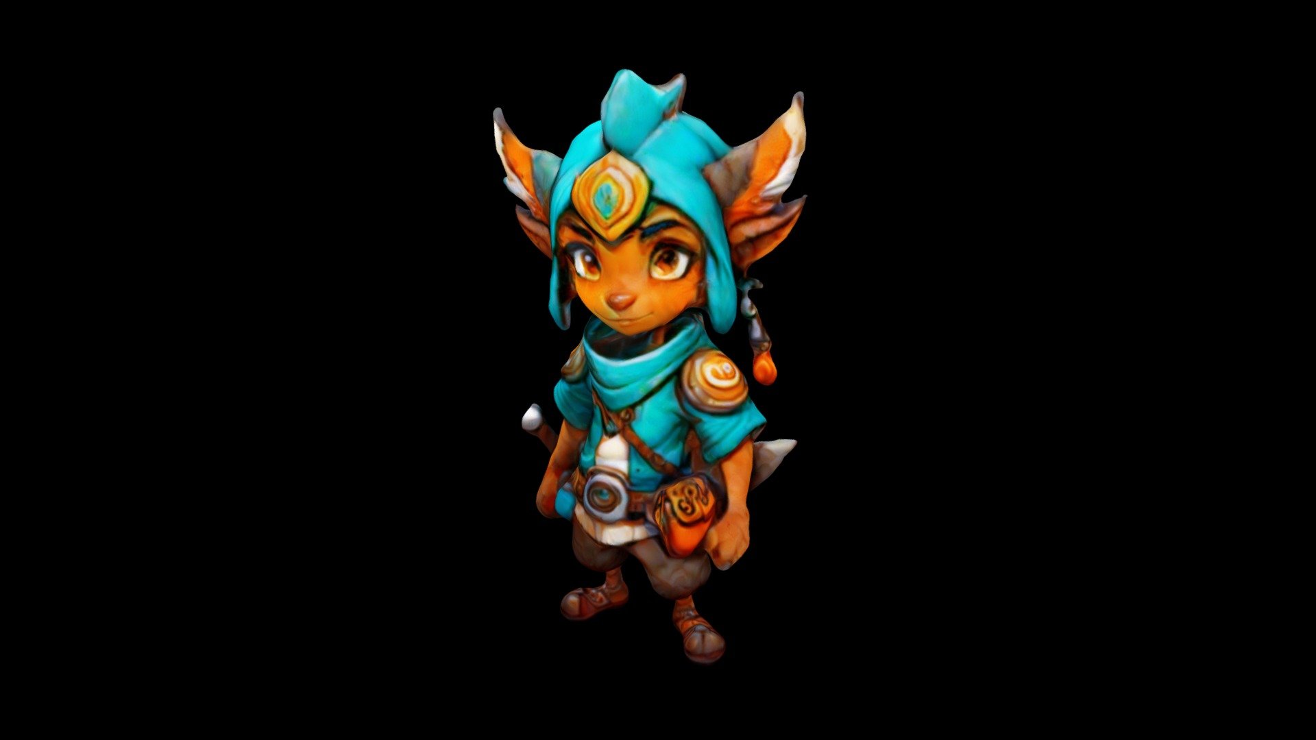 a cute cartoon fox dressed as a hunter the fox i - Download Free 3D ...